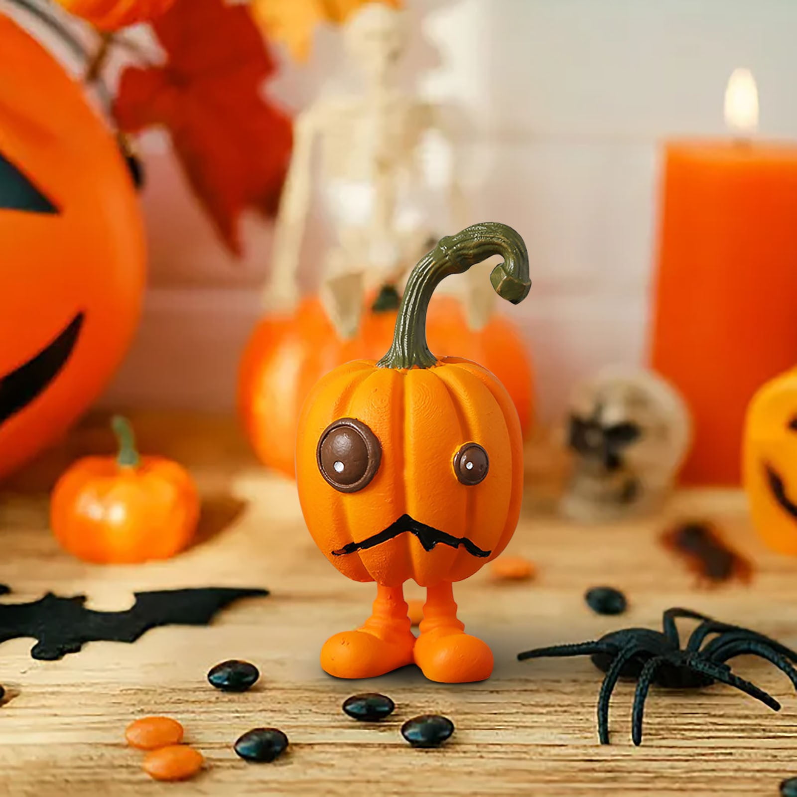 CASAFUN 2024 Halloween Pumpkin Statue with Lively and Funny Expressions ...