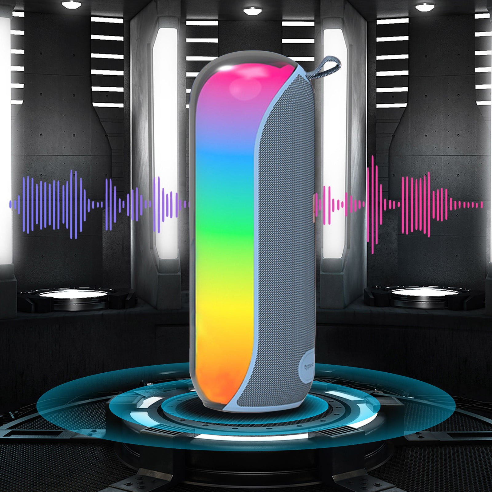 CASAFUN Bluetooth Speaker with LED Lights, Outdoor Wireless Mini Sound ...