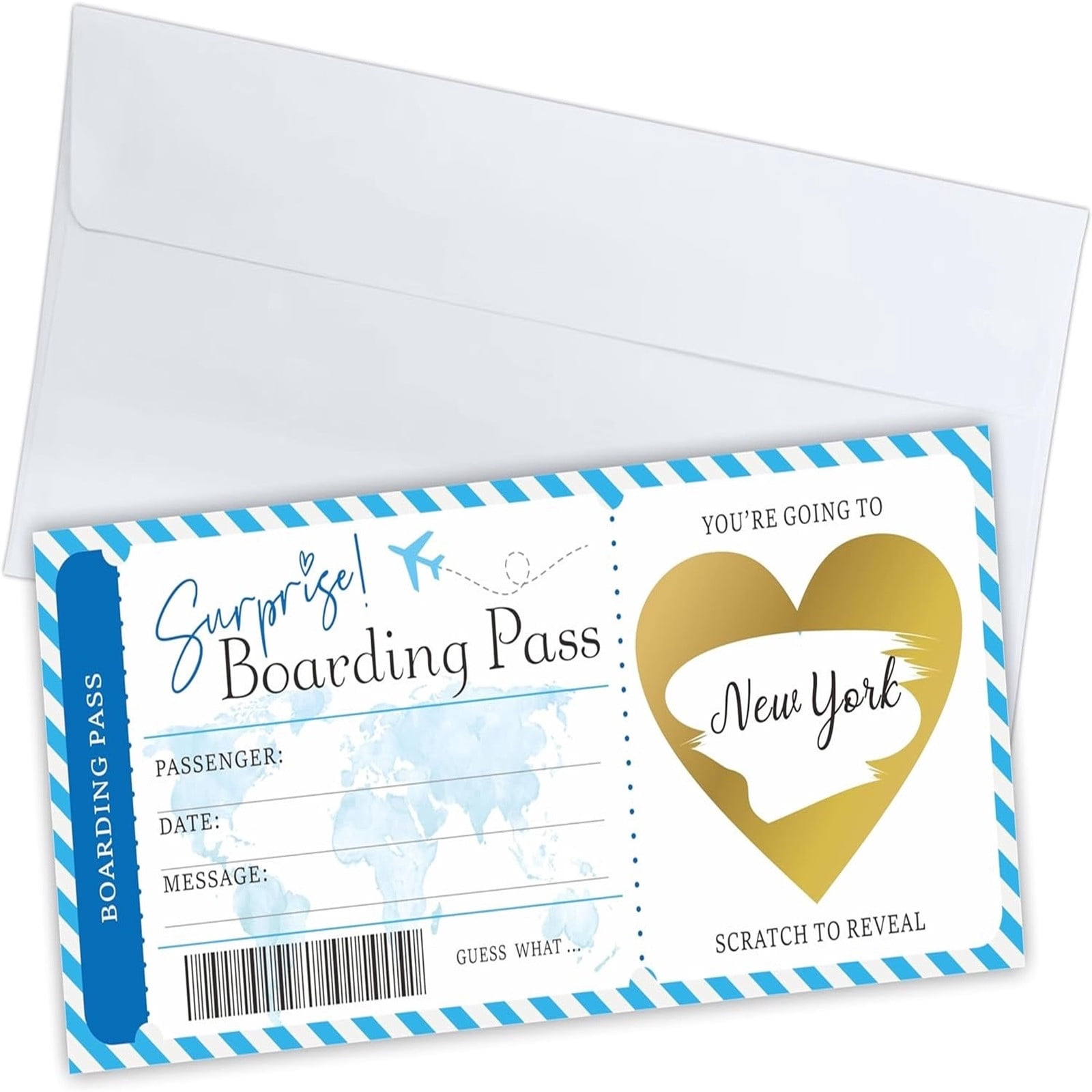 CASAFUN Boarding Pass Gift Ticket,Happy Birthday Surprise Reveal Card ...