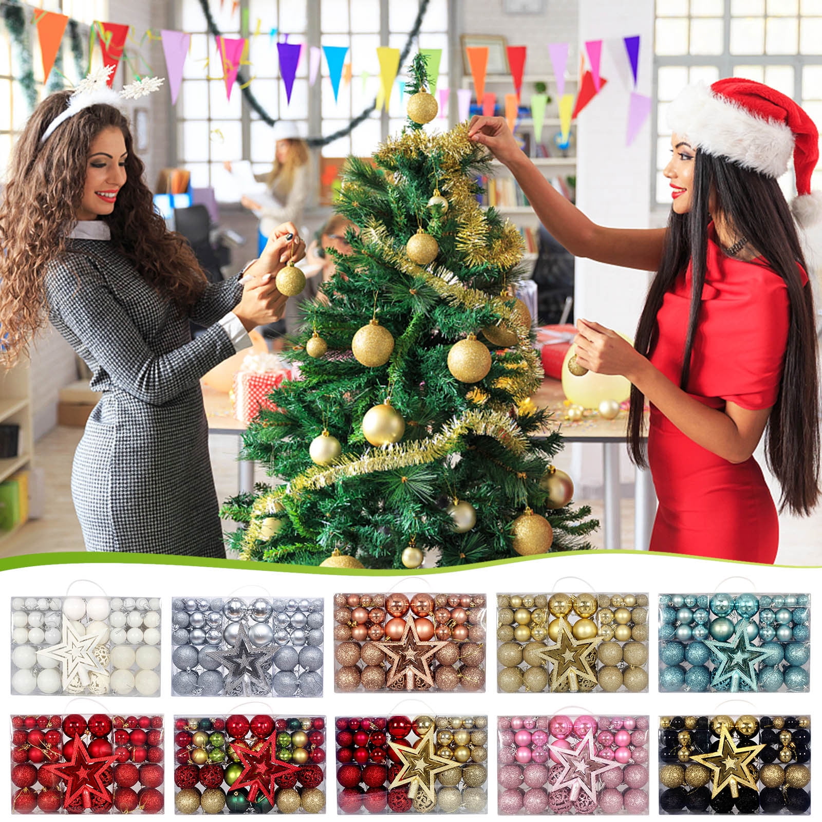CASAFUN Christmas Balls Christmas Ornaments Hanging Balls for Christmas ...