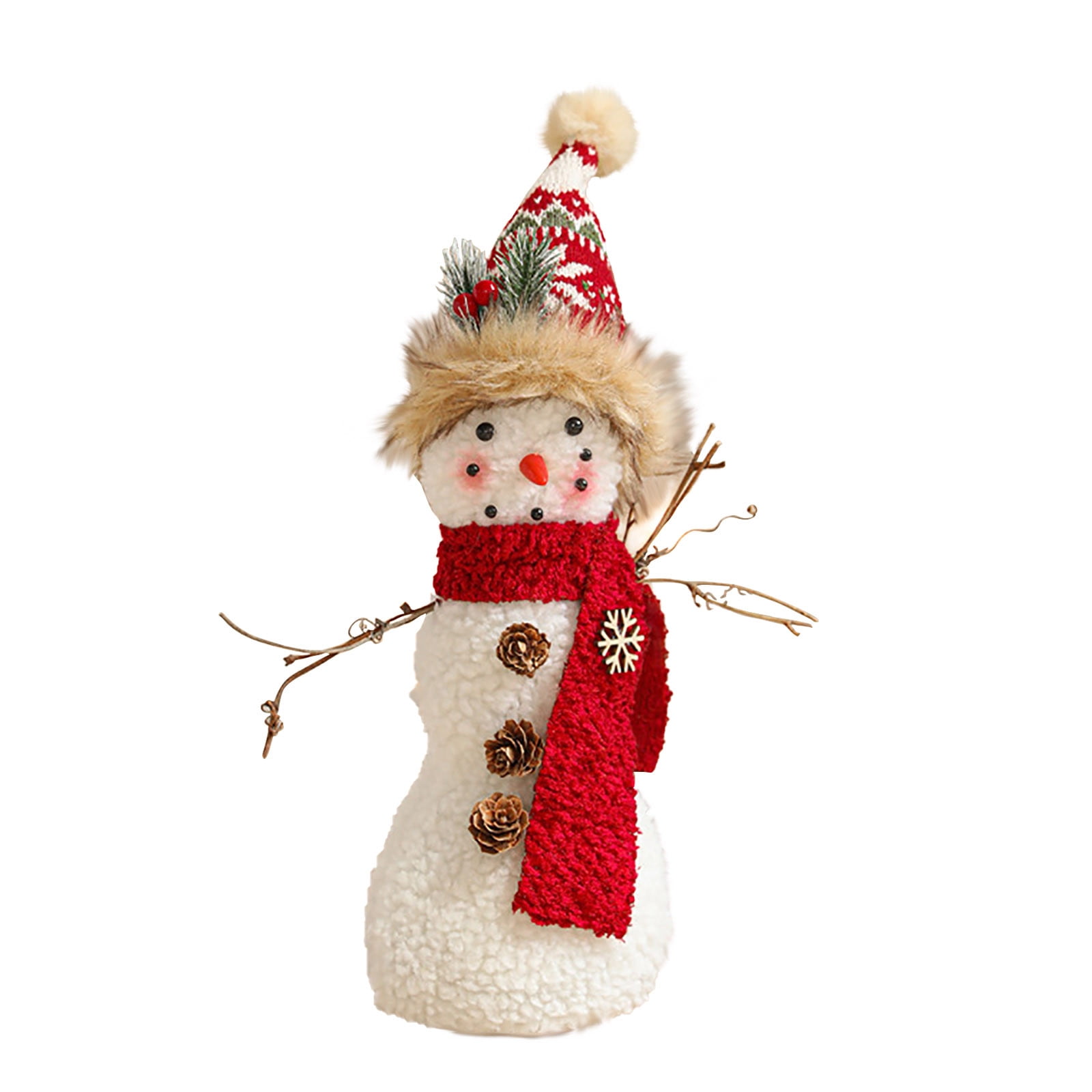 CASAFUN Christmas Standing Snowman, Xmas Stuffed Long Legs Snowman Doll ...