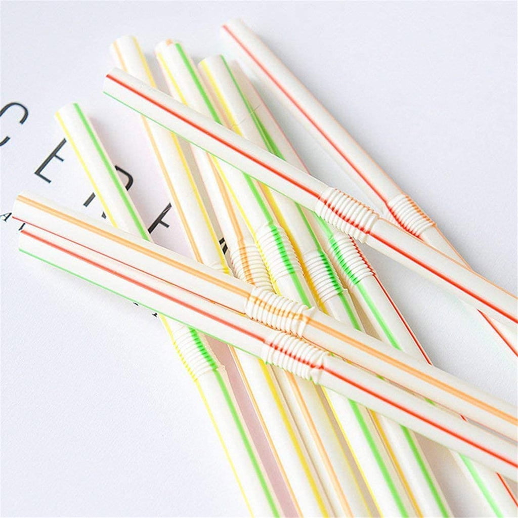 CASAFUN Comfy Package [100pcs] High Flexible Plastic Straws, Disposable ...