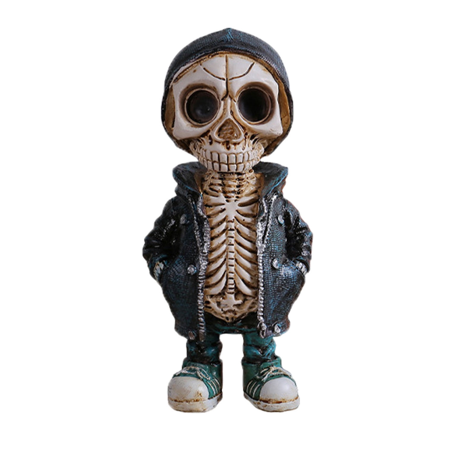 CASAFUN Cool Skeleton Man Figurines Street Dance Style Skull Resin ...