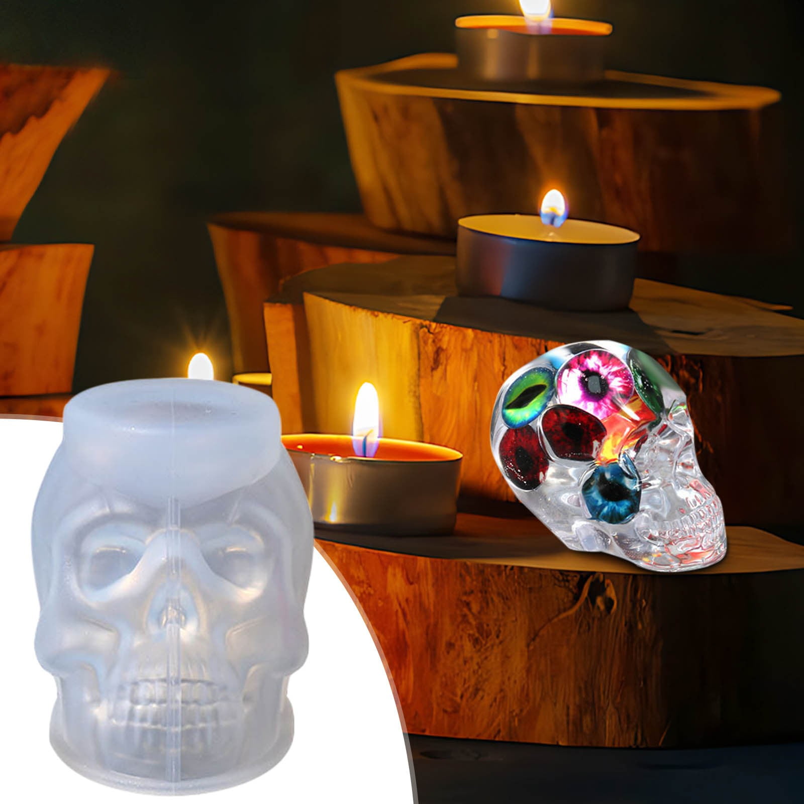 CASAFUN Crystal Skull Statues Gemstone Carving Skull Statue Hand Carved ...