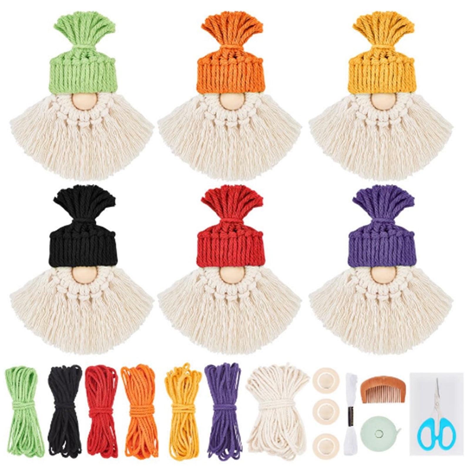 CASAFUN DIY Macrame Gnomes Kit Macrame Gnomes with Instruction Macrame ...