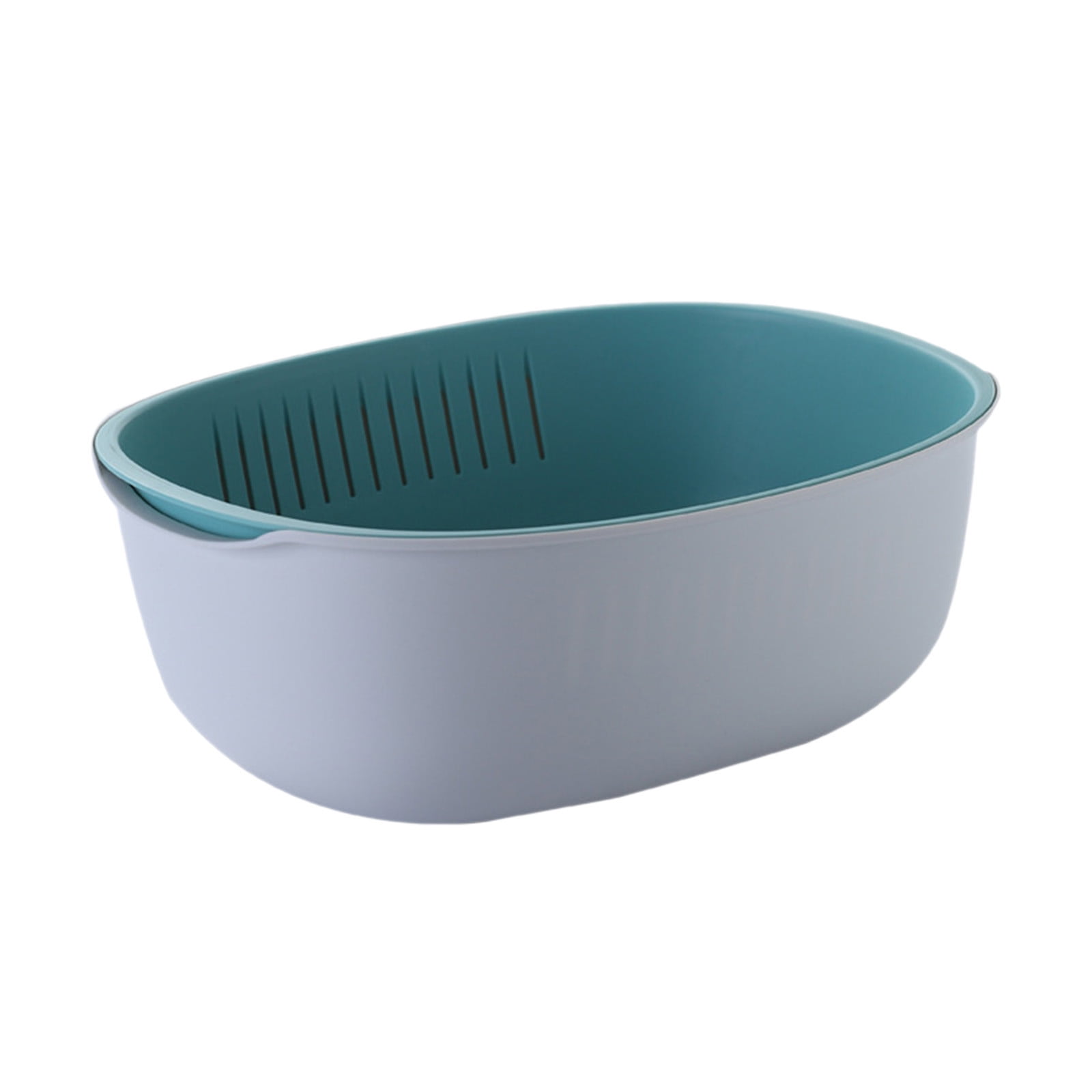CASAFUN Double Layer Plastic Fruits Vegetable Washing Basket,Large ...
