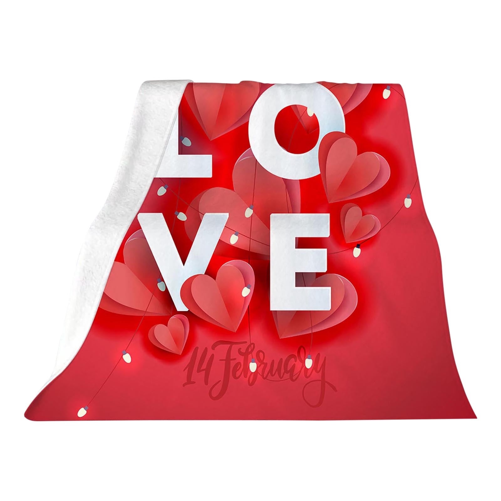 CASAFUN Flannel Fleece Throw Blankets Love Texture Valentine's Day ...