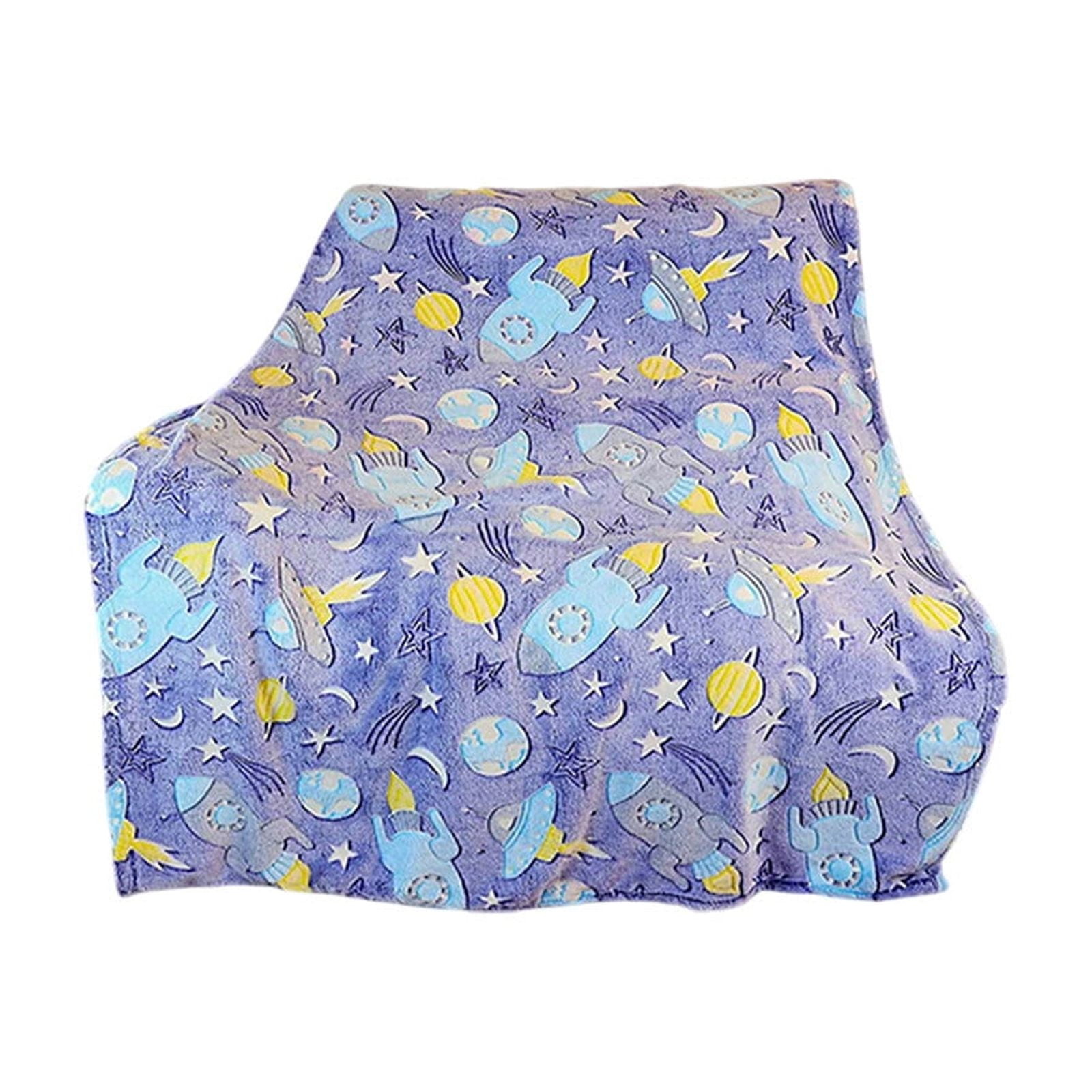 CASAFUN Glow in Dark Rocket Throw Blanket Space Spaceship Blankets Glow Moon and Stars Gifts for ...