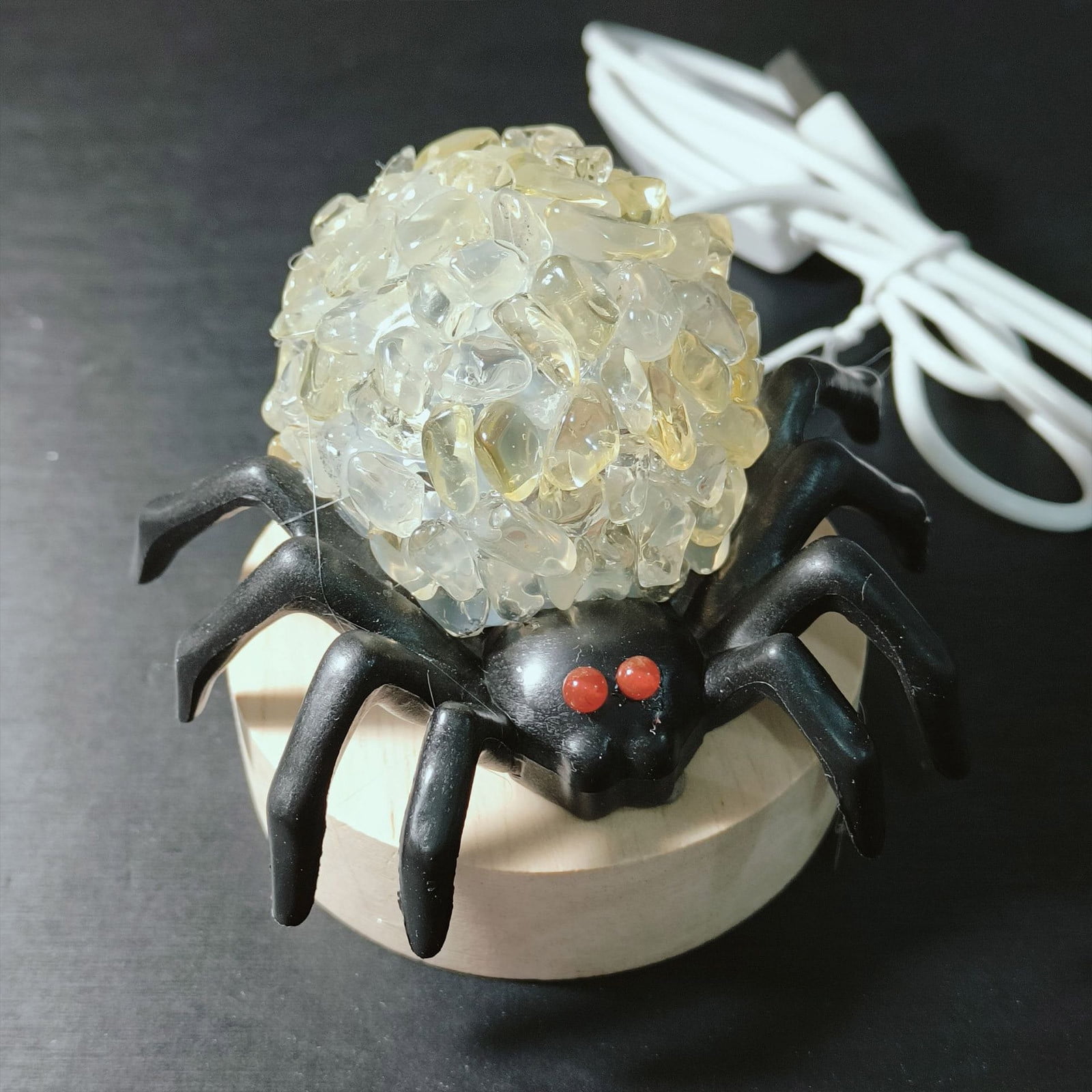 CASAFUN Halloween Giant Natural Crystal Spider Realistic Hairy Spider ...
