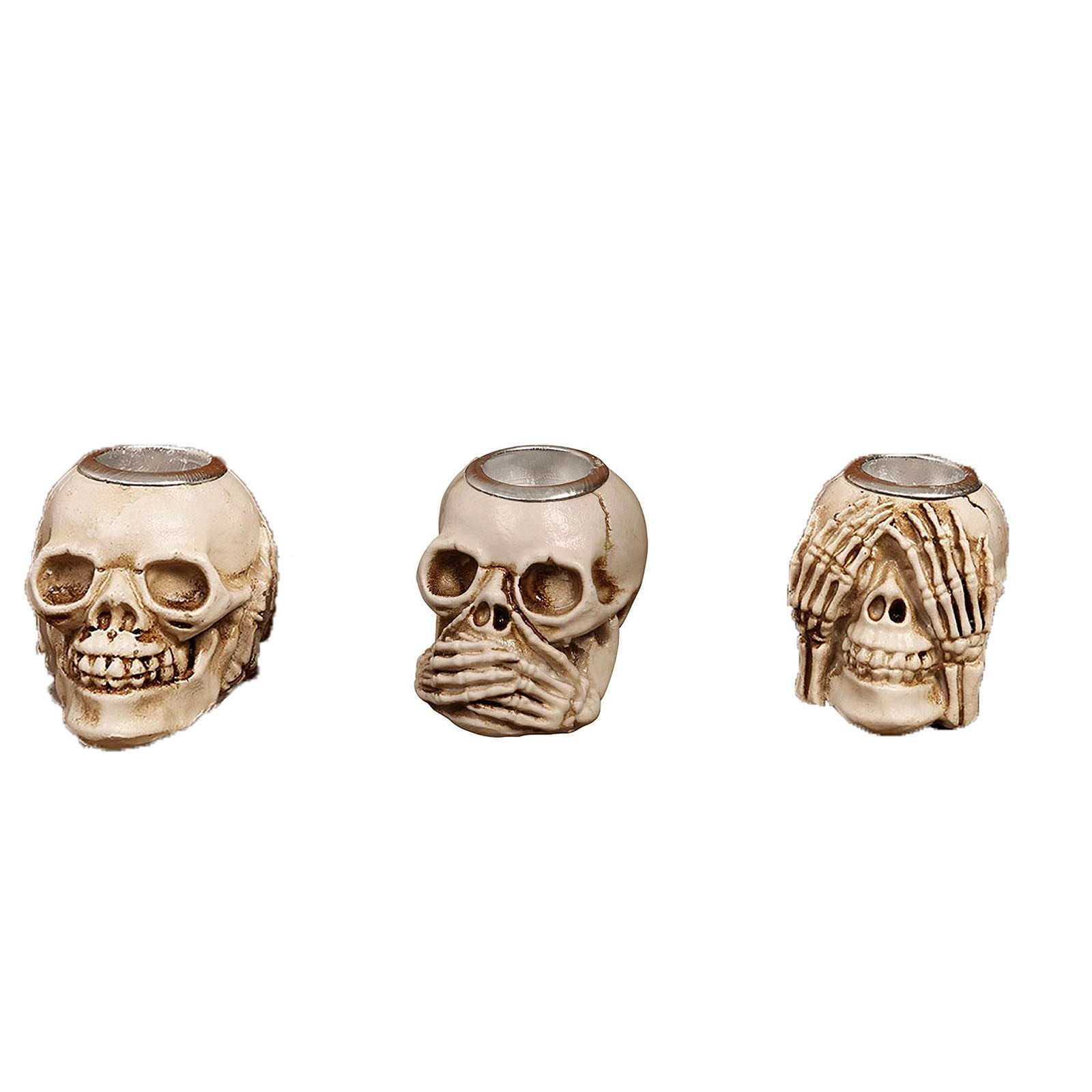 CASAFUN Halloween Haunted House Resin Figurine with Skull Candlestick ...