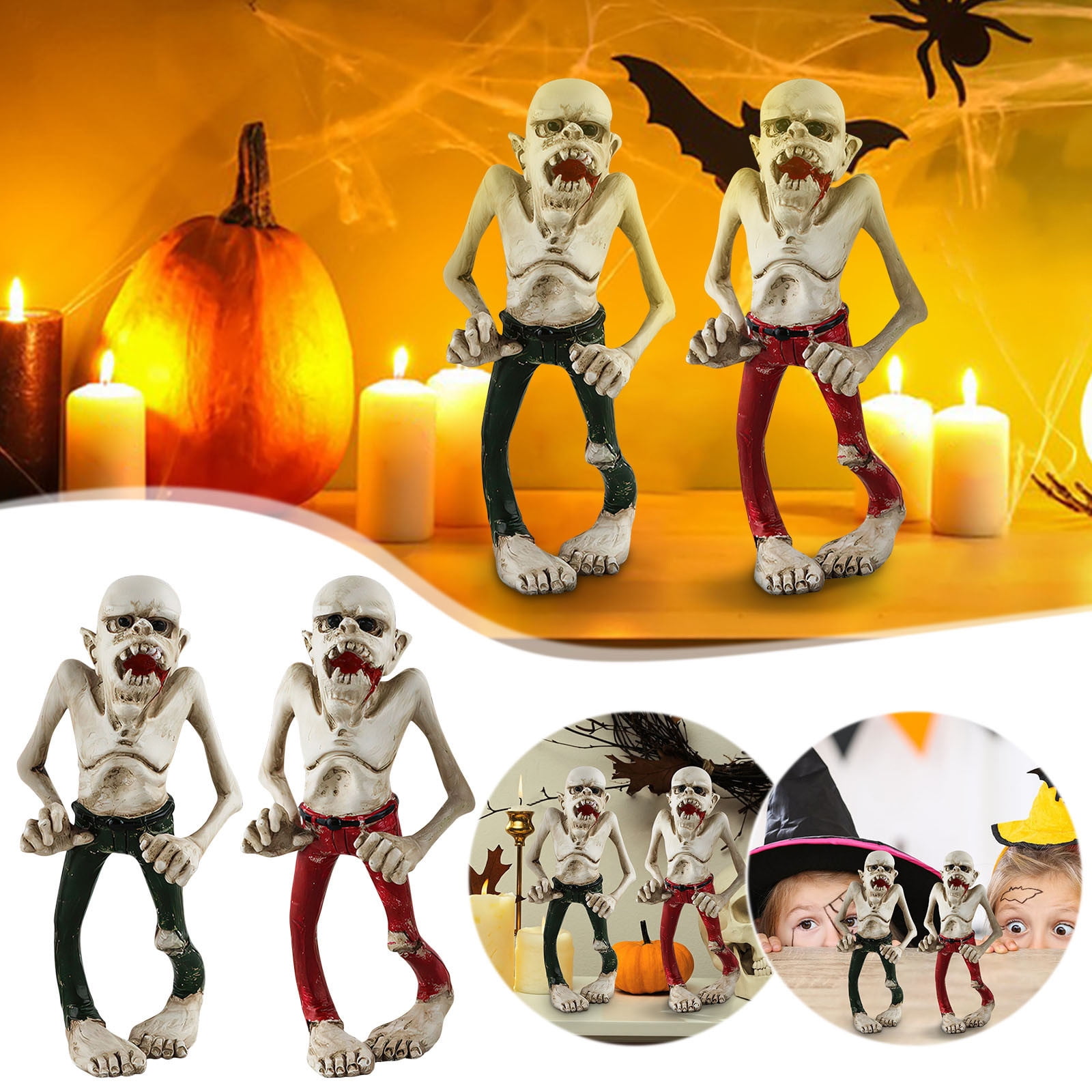 CASAFUN Halloween Haunted House Resin Figurine with Spooky Mummy for ...