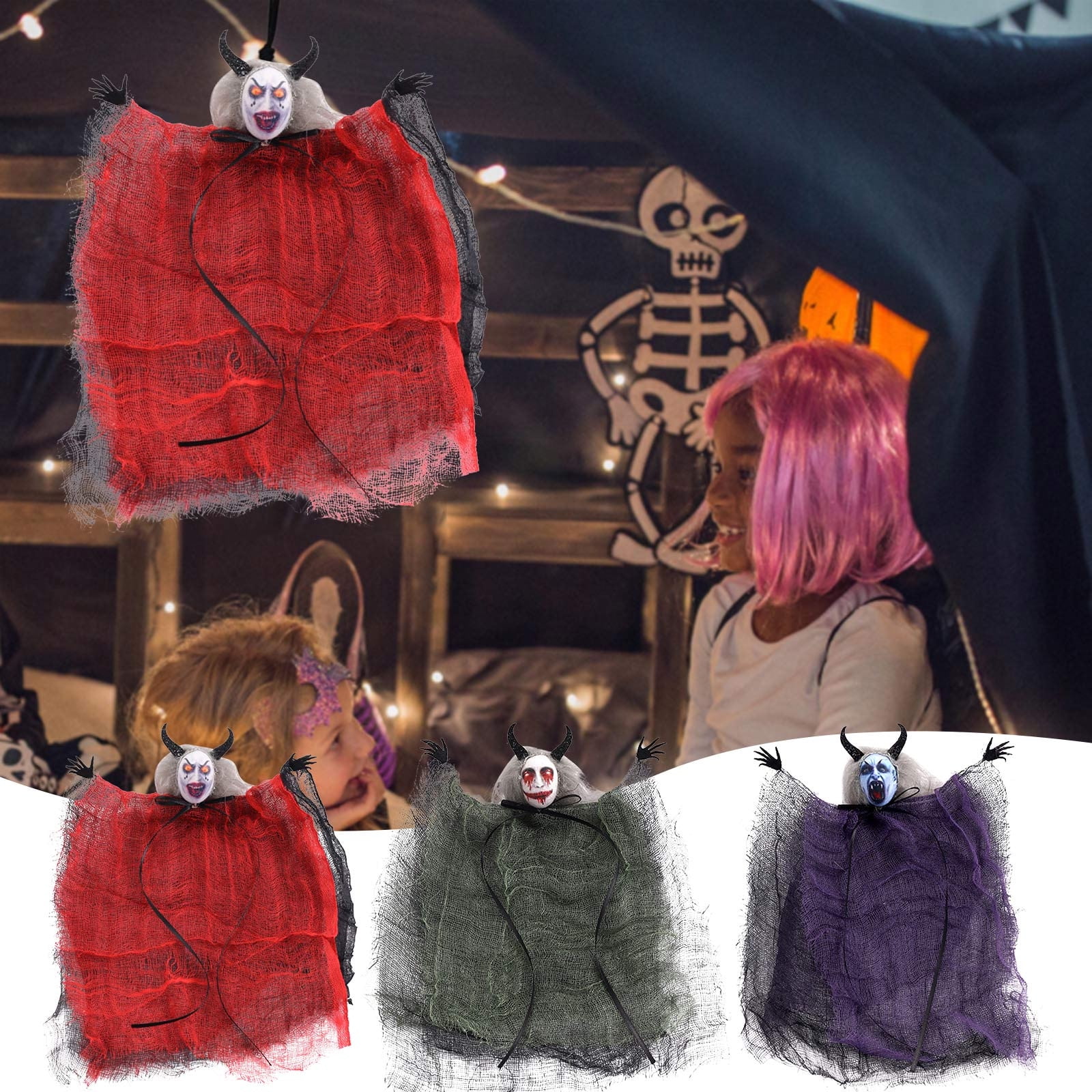 CASAFUN Halloween Horror Demon Doll Hanging Decoration, Halloween ...