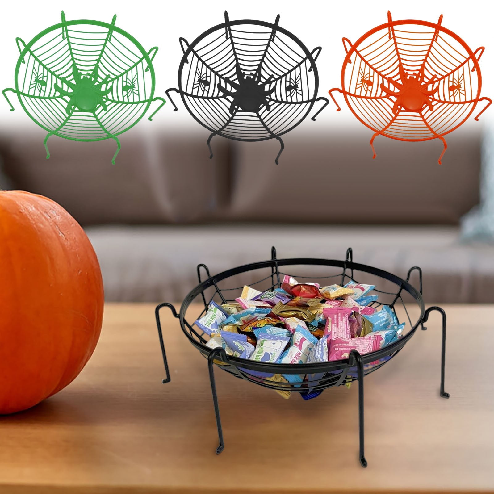 CASAFUN Halloween Spider Web Basket Bowls Halloween Decorations Plastic ...