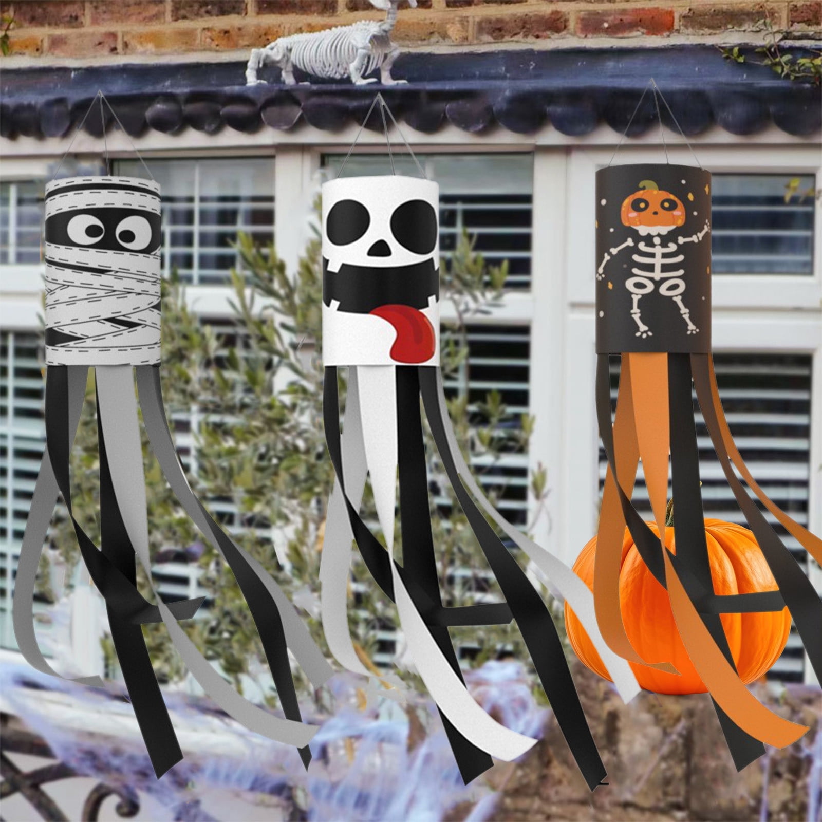 CASAFUN Halloween Windsock Flag 39 Inch Spooky Cartoon Flag Wind Socks ...