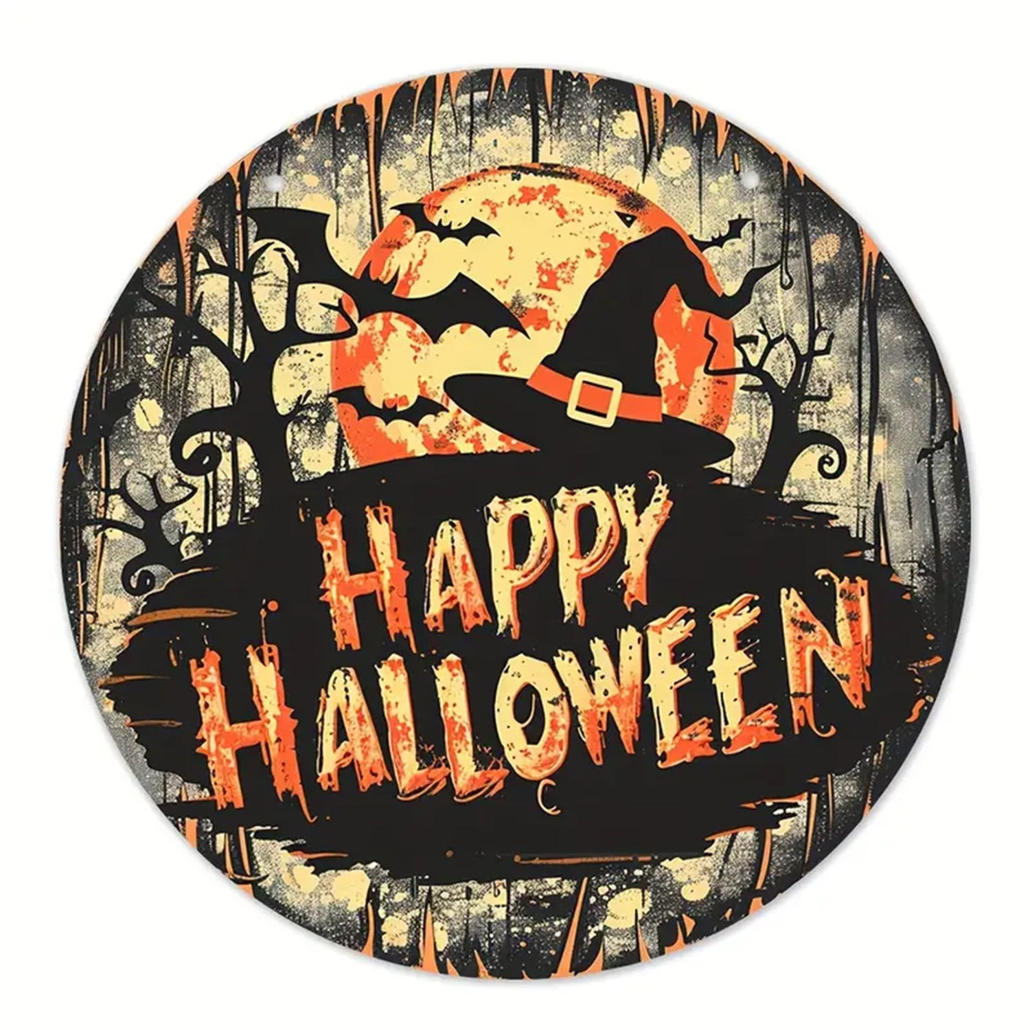 CASAFUN Halloween Witch Hat Holiday Celebration Wooden Hanging Sign ...