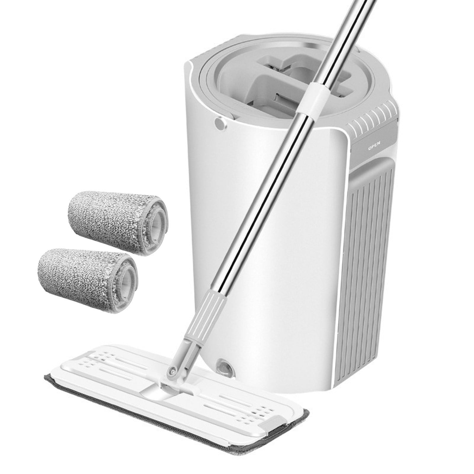 CASAFUN Hand-free Floor Mop and Bucket Set, Scratch Mop Set, Reusable ...