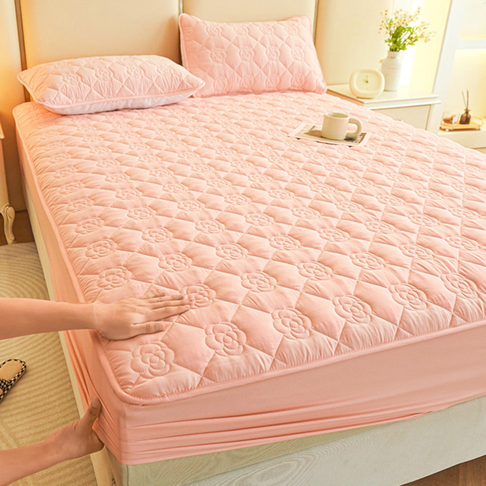 CASAFUN Hotel Luxury Cotton Fitted Sheet with Deep Pocket,Stain ...