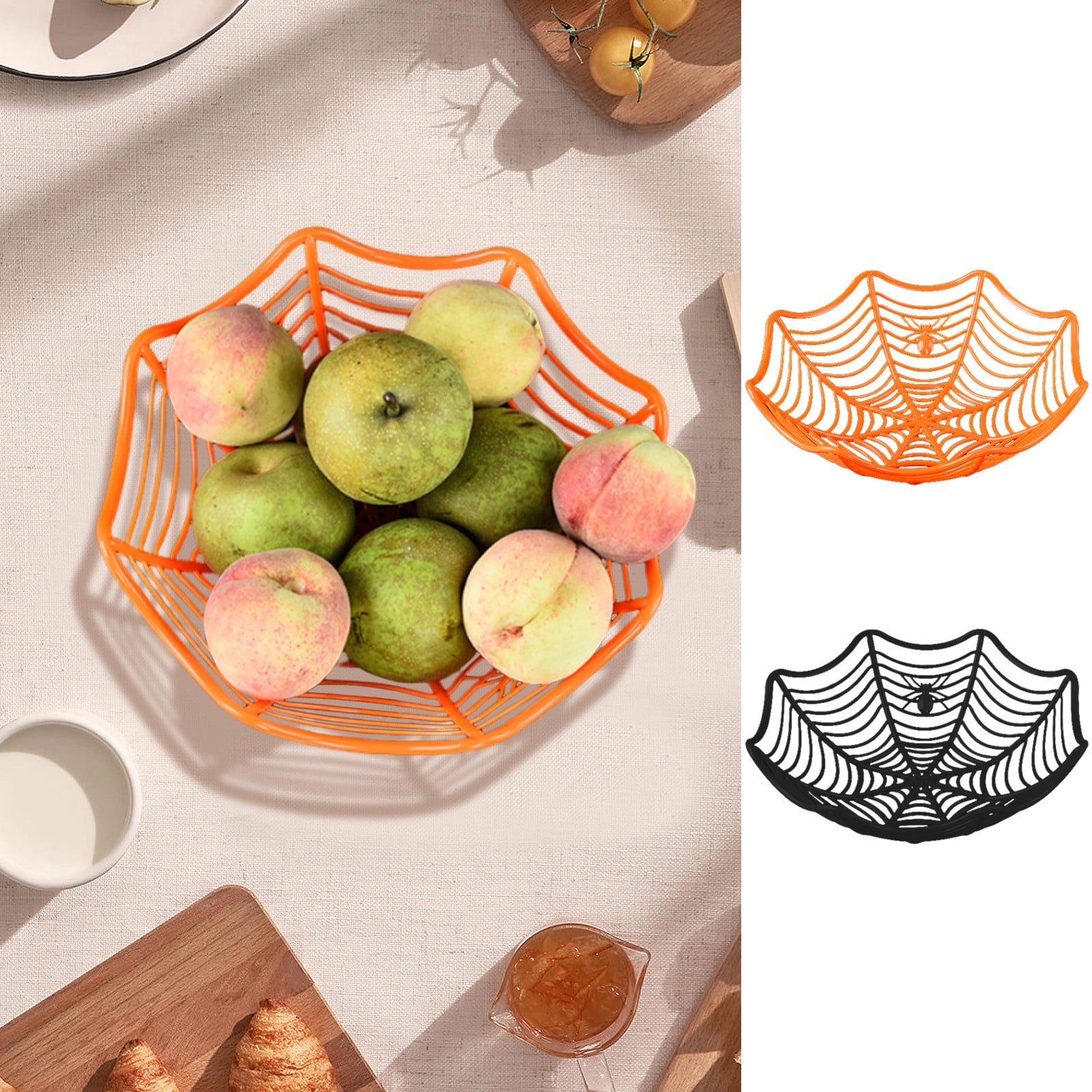 CASAFUN Large Halloween Spider Web Plastic Baskets Bowls, Halloween ...
