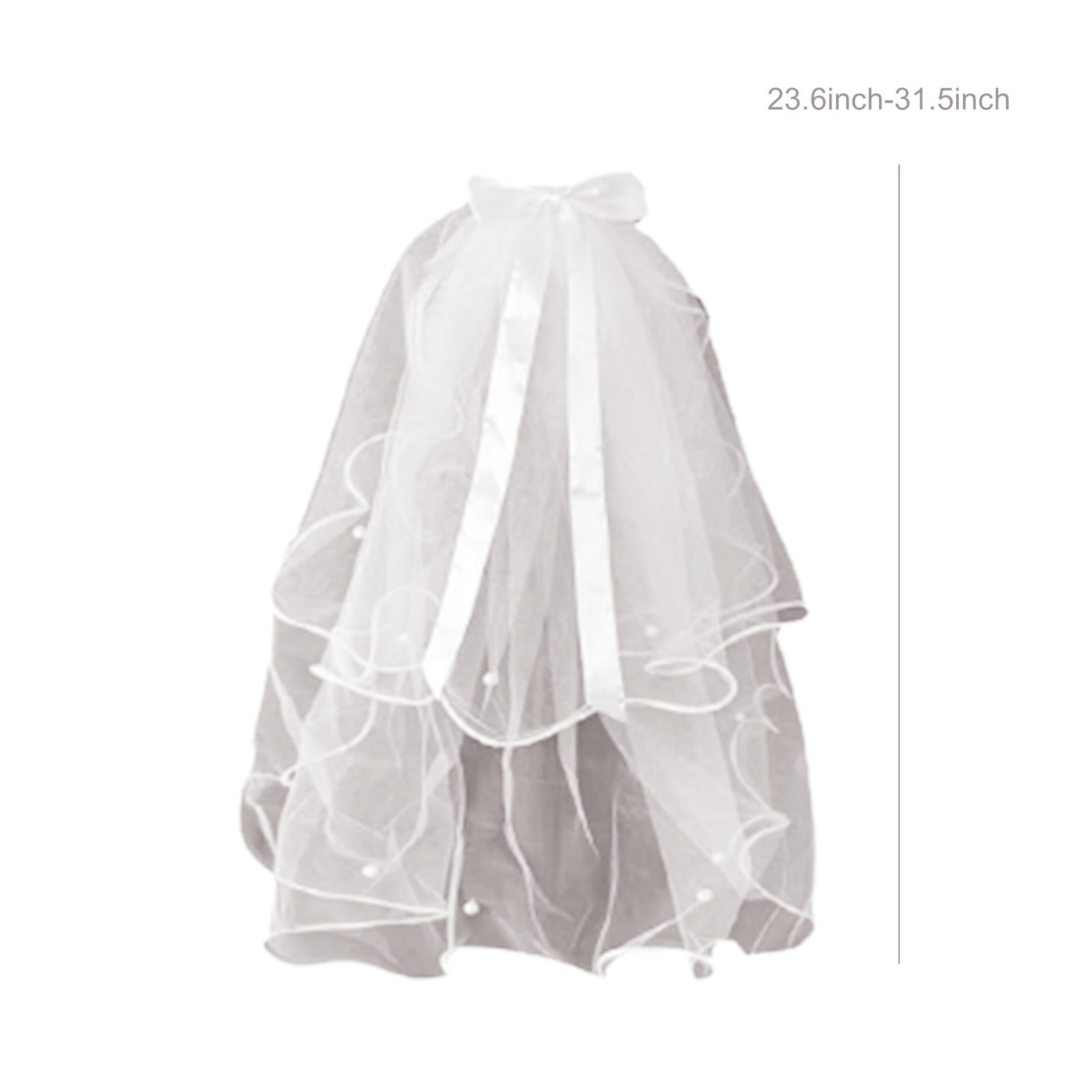 CASAFUN Light Up Wedding Bridal Veil 2 Tiers Bride Pearl Veils LED ...
