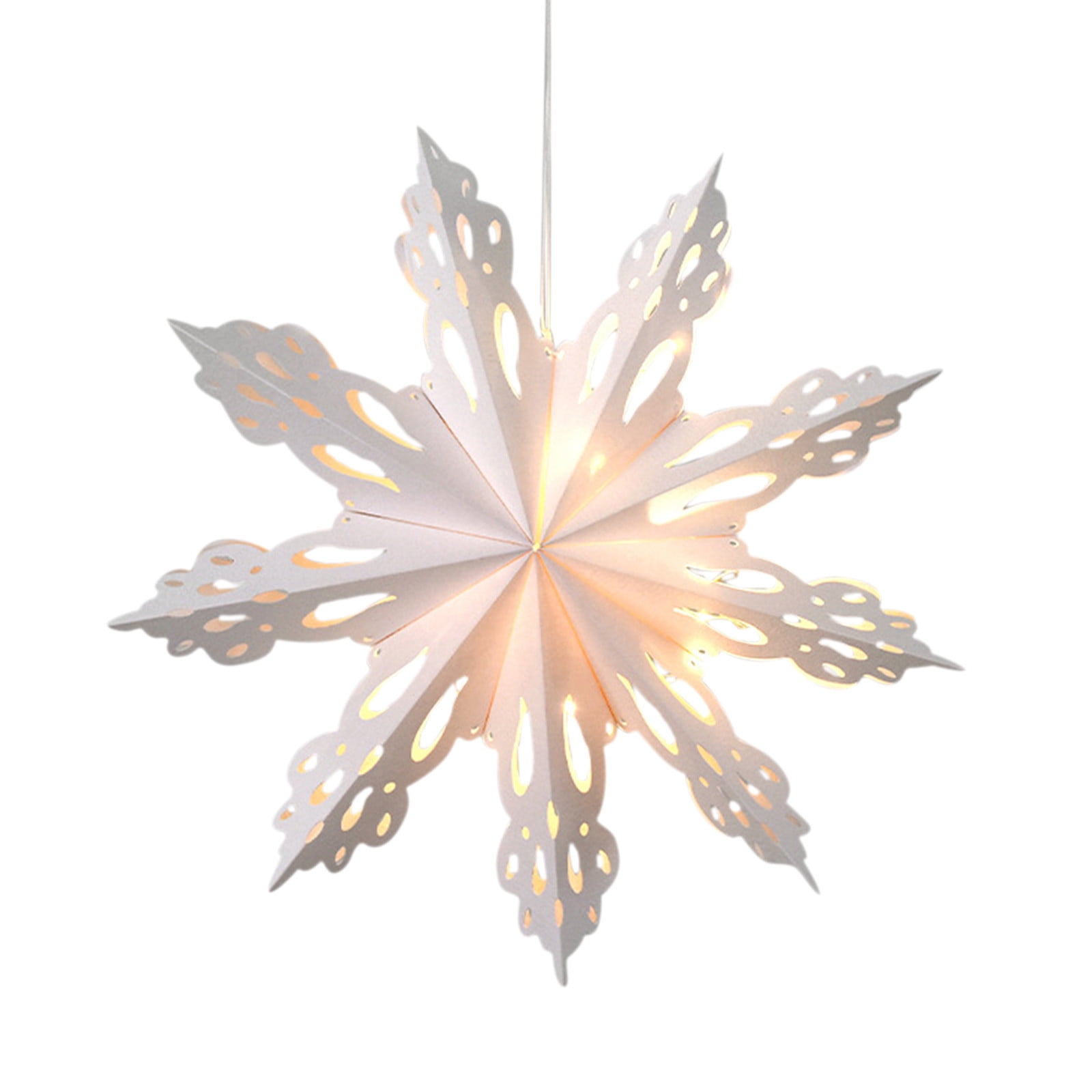 CASAFUN Lighted Paper Snowflake Lanterns with Lights,15inch Light up ...