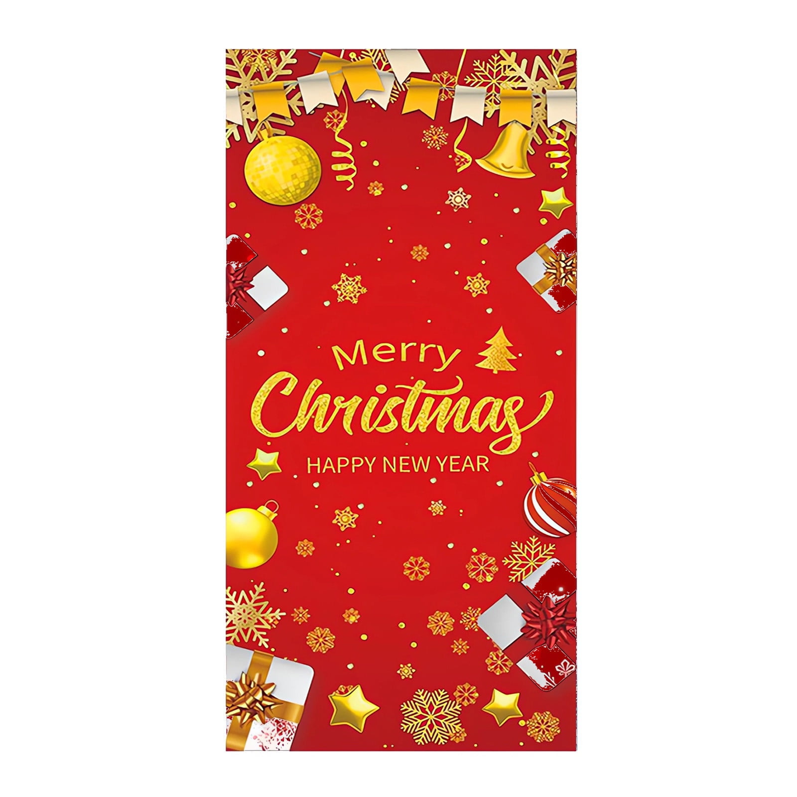 CASAFUN Merry Christmas Door Cover Red Christmas Door Decorations Xmas ...