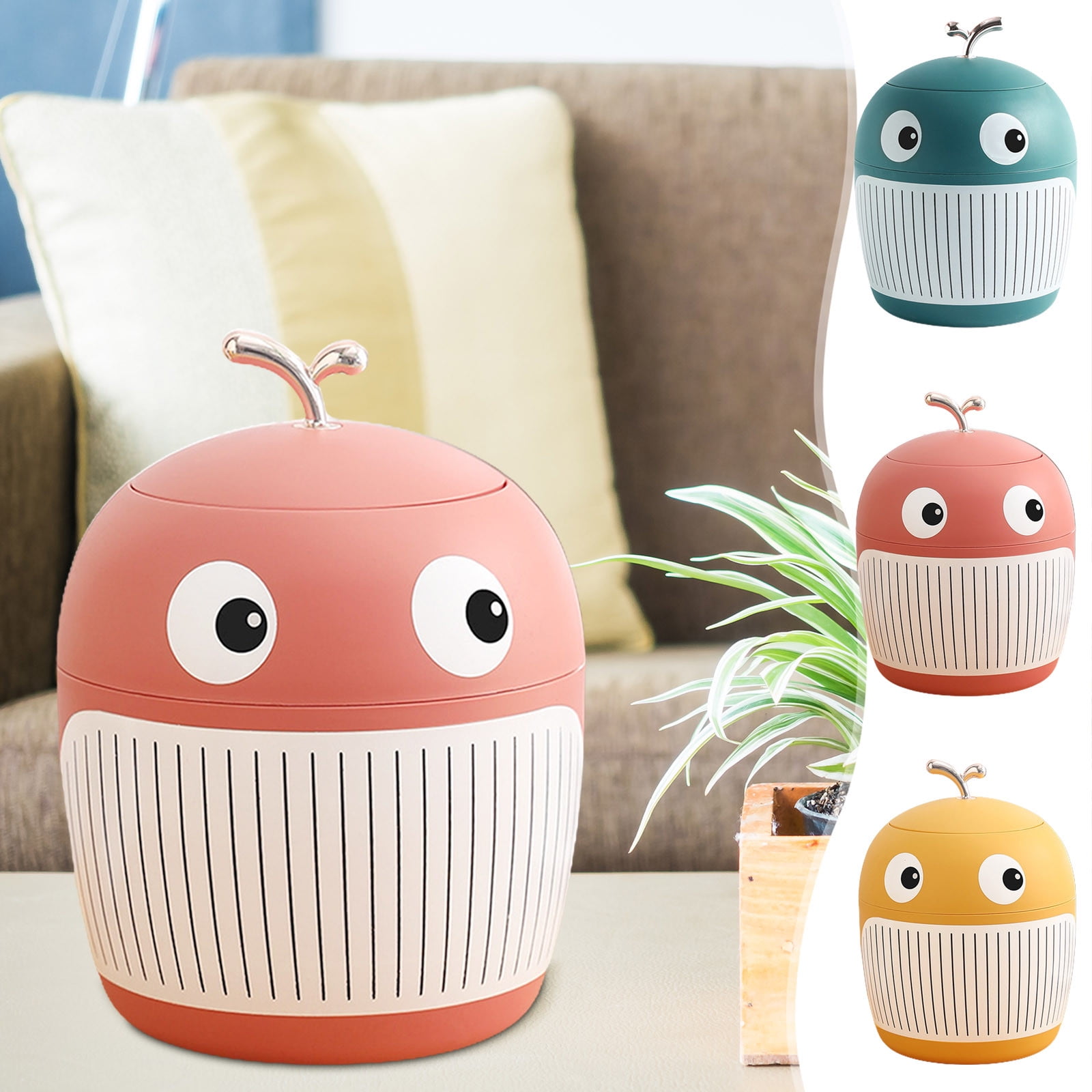 CASAFUN Mini Desktop Trash Can with Swing-Top Lid,Small Garbage Bin for ...