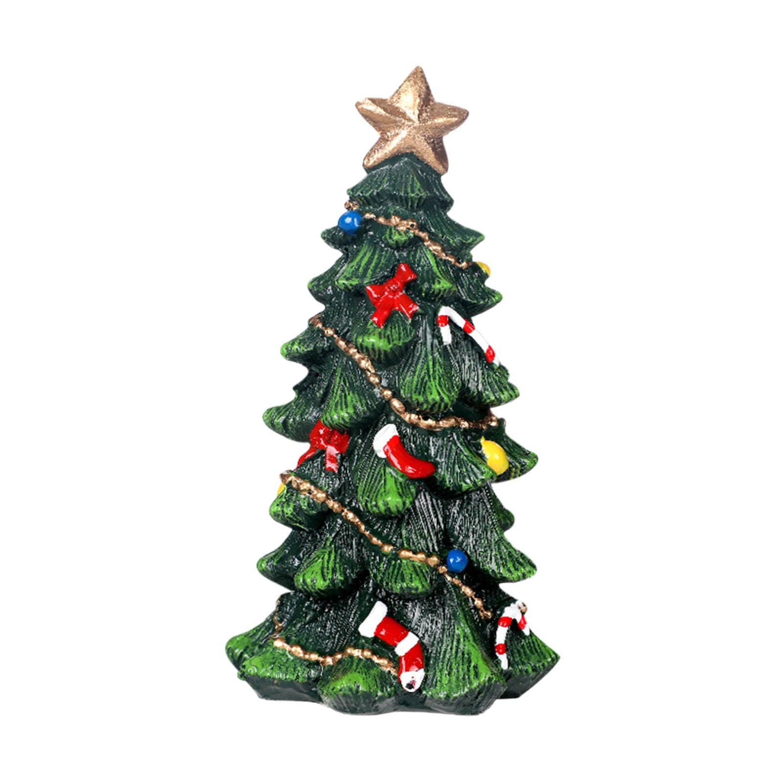 CASAFUN Mini Glass Christmas Tree Miniature Holiday Figurine Resin ...