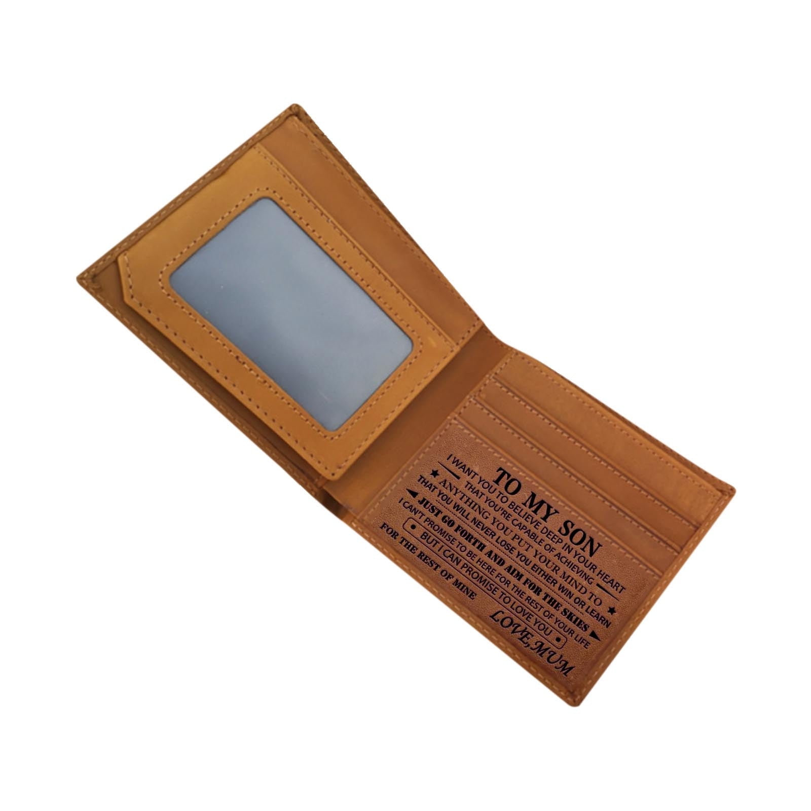 CASAFUN Mom Son Wallet,Engraved Leather Men Wallet,RFID Wallet ...