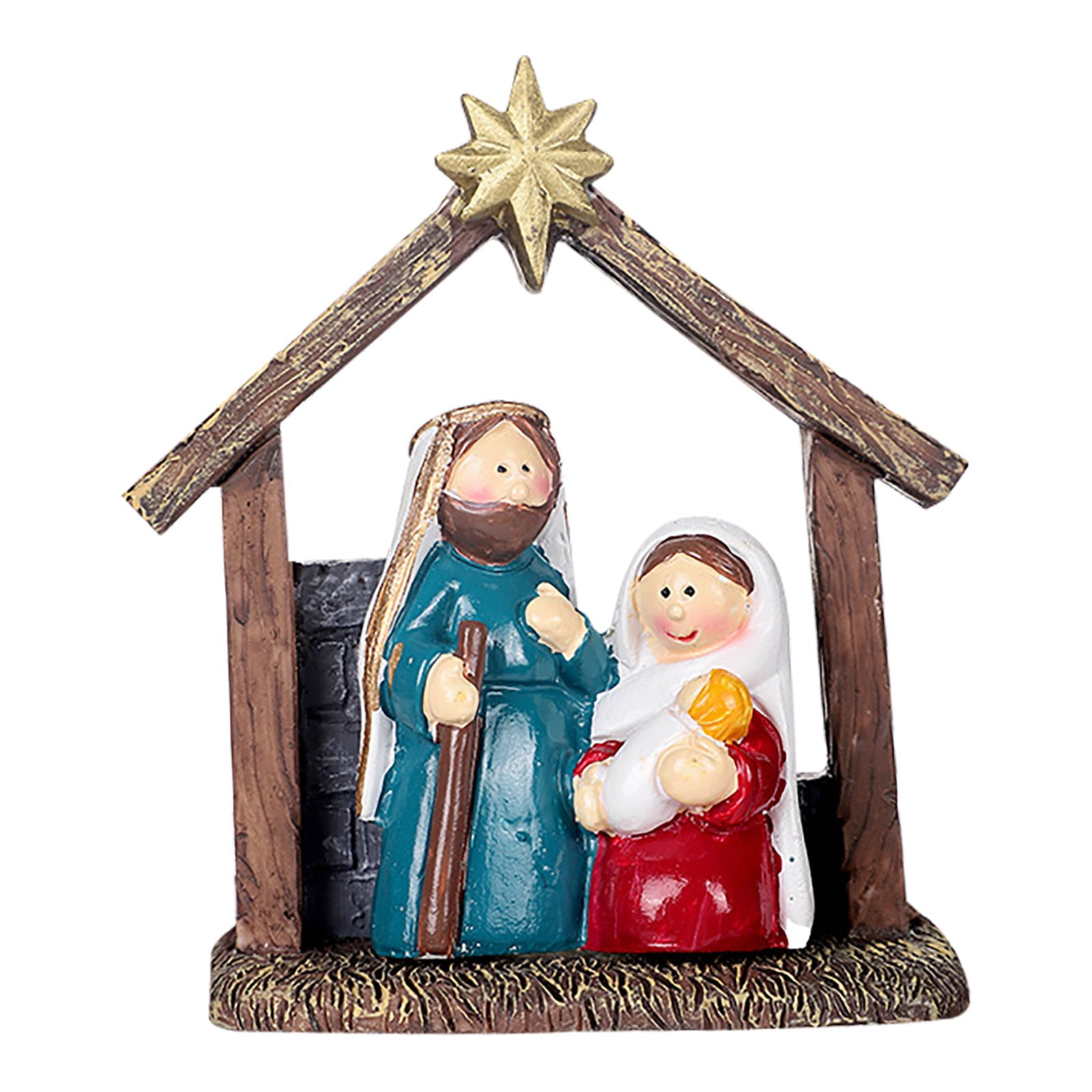 CASAFUN Nativity Scene Figurine Resin Jesus Christ Statues Figurines ...