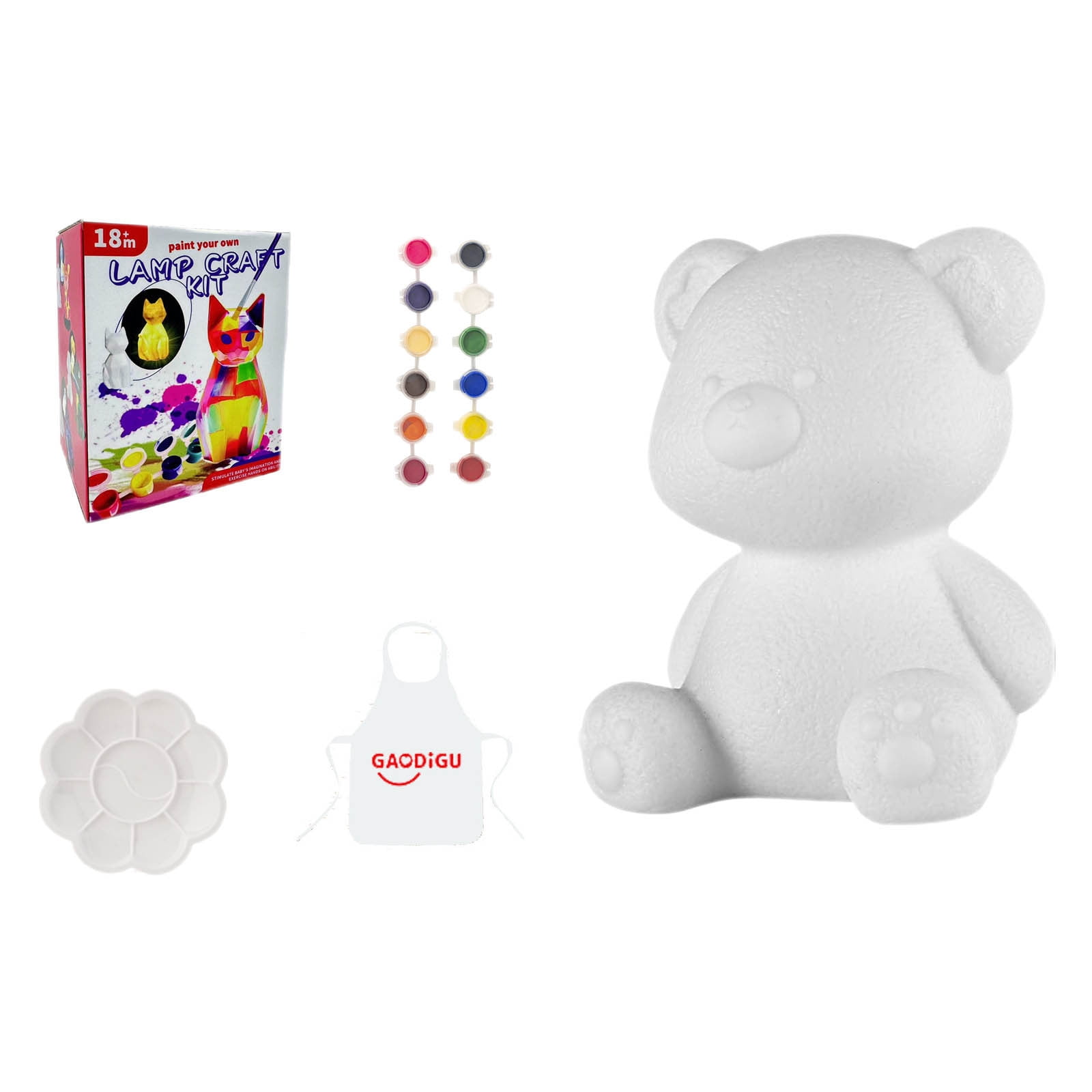 CASAFUN Paint Your Own Cat Lamp Kit, Art Supplies Arts & Crafts Kit ...