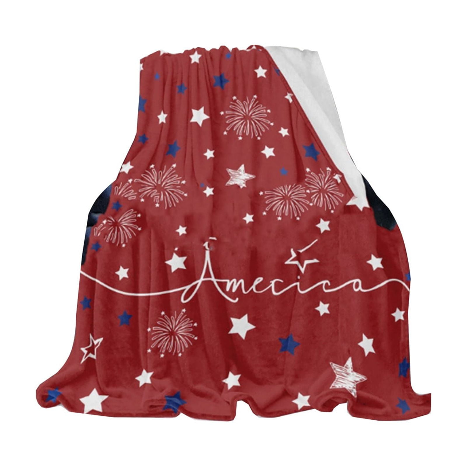 CASAFUN Patriotic 4th of July Throw Blankets,Red White Blue Stars ...