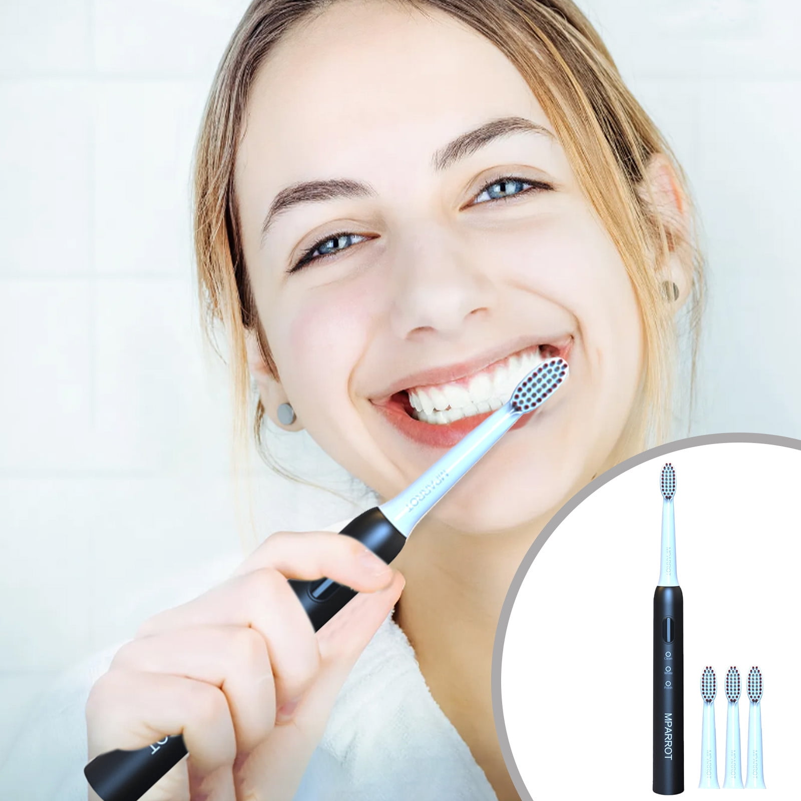 CASAFUN Portable Electric Toothbrush with 4 Toothbrush Head, Low Noise ...