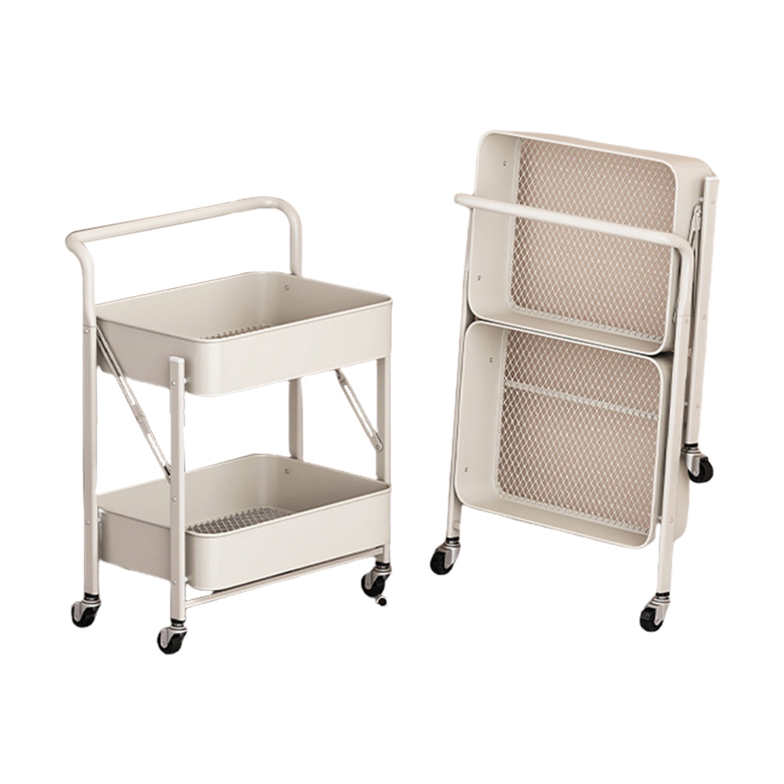 CASAFUN Portable Slim Plastic Rolling Laundry Utility Cart,Storage ...