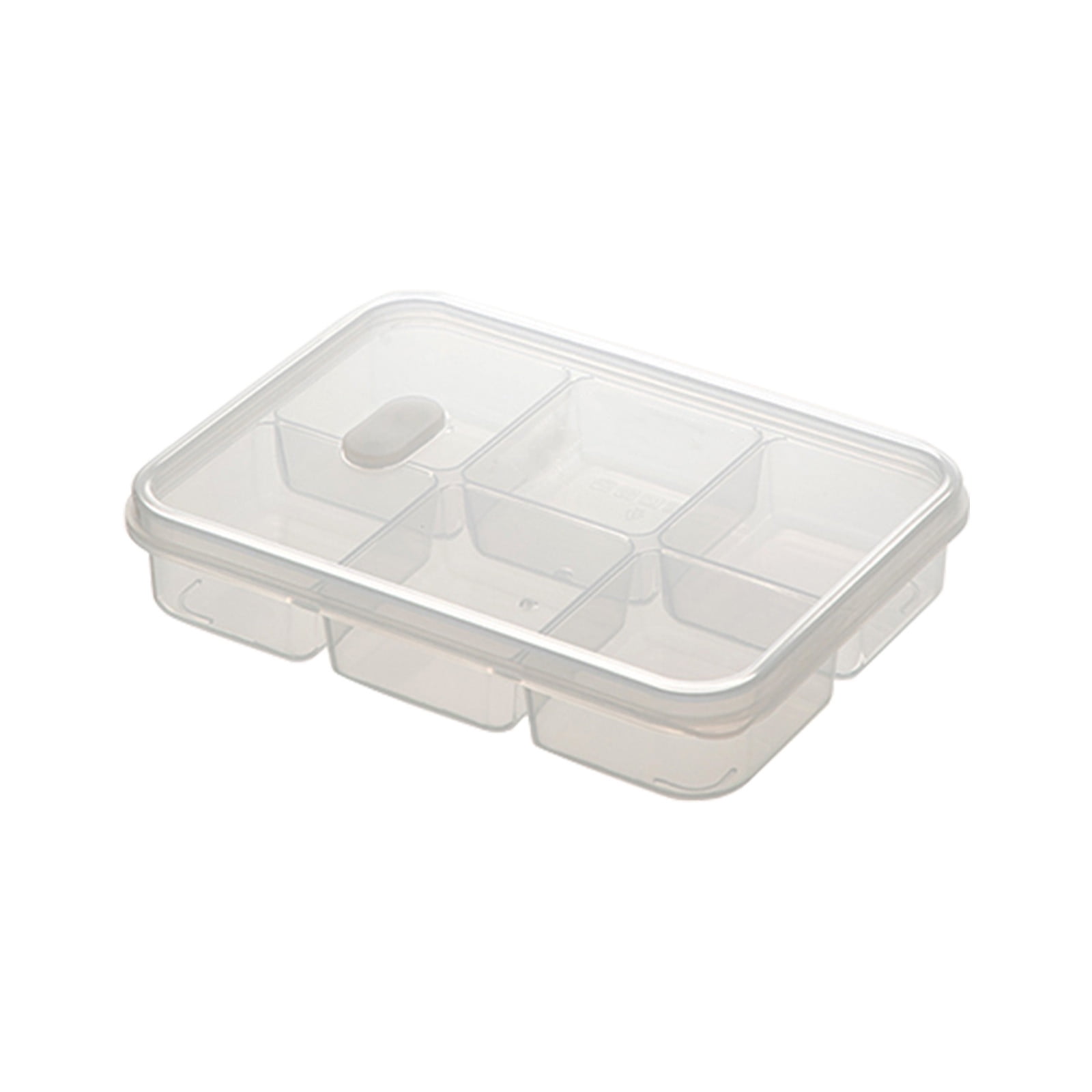 CASAFUN Portable Transparent Container with Lid 4 to 6 Compartments ...