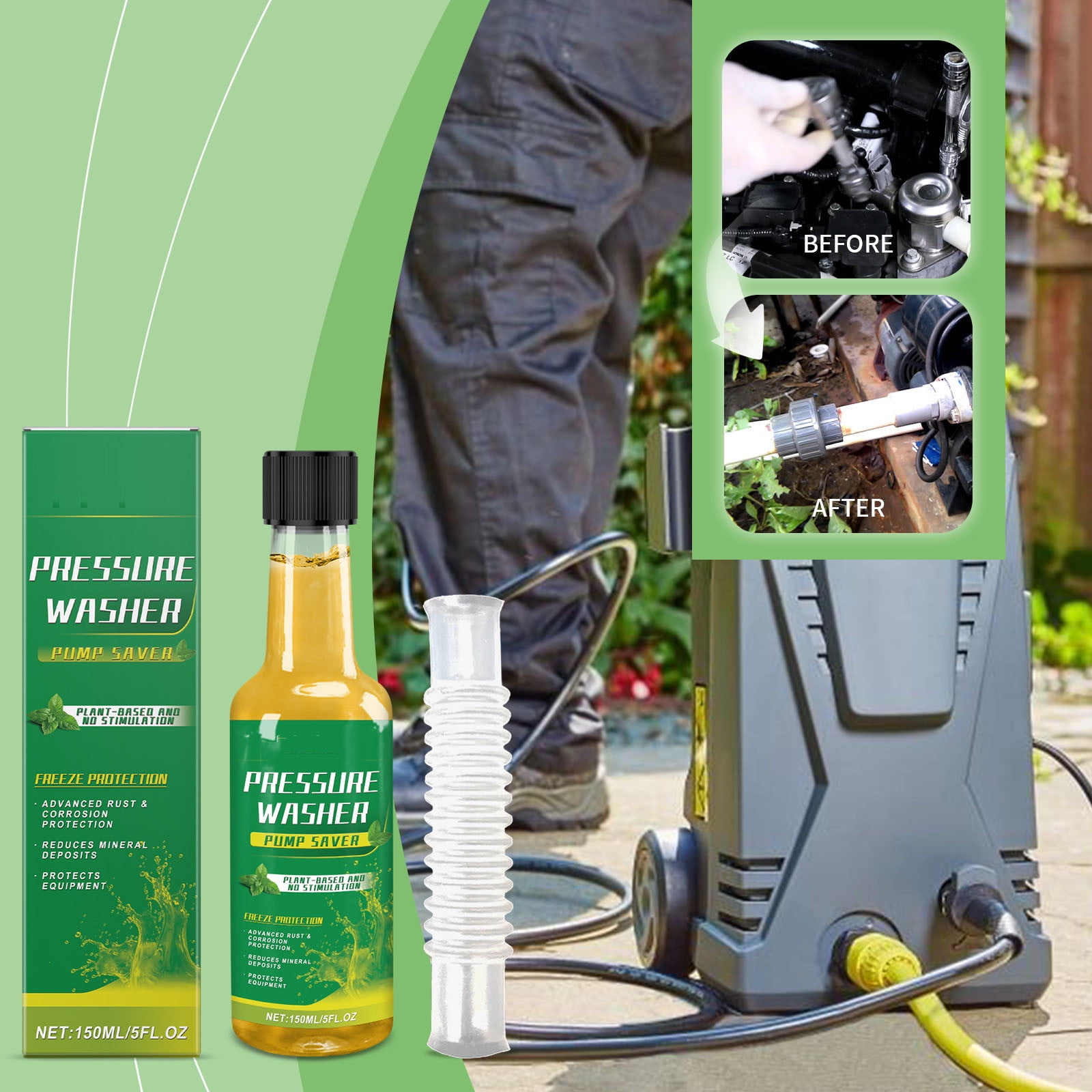 CASAFUN Pressure Washer Pump Saver and Winterizer with Flexible Pour ...