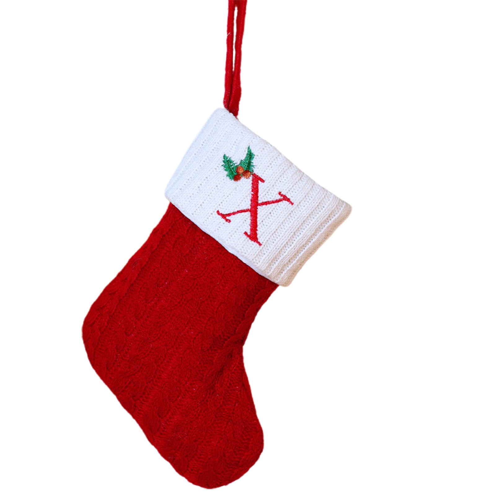 CASAFUN Red White Christmas Stockings with Initial,Monogram Stocking ...