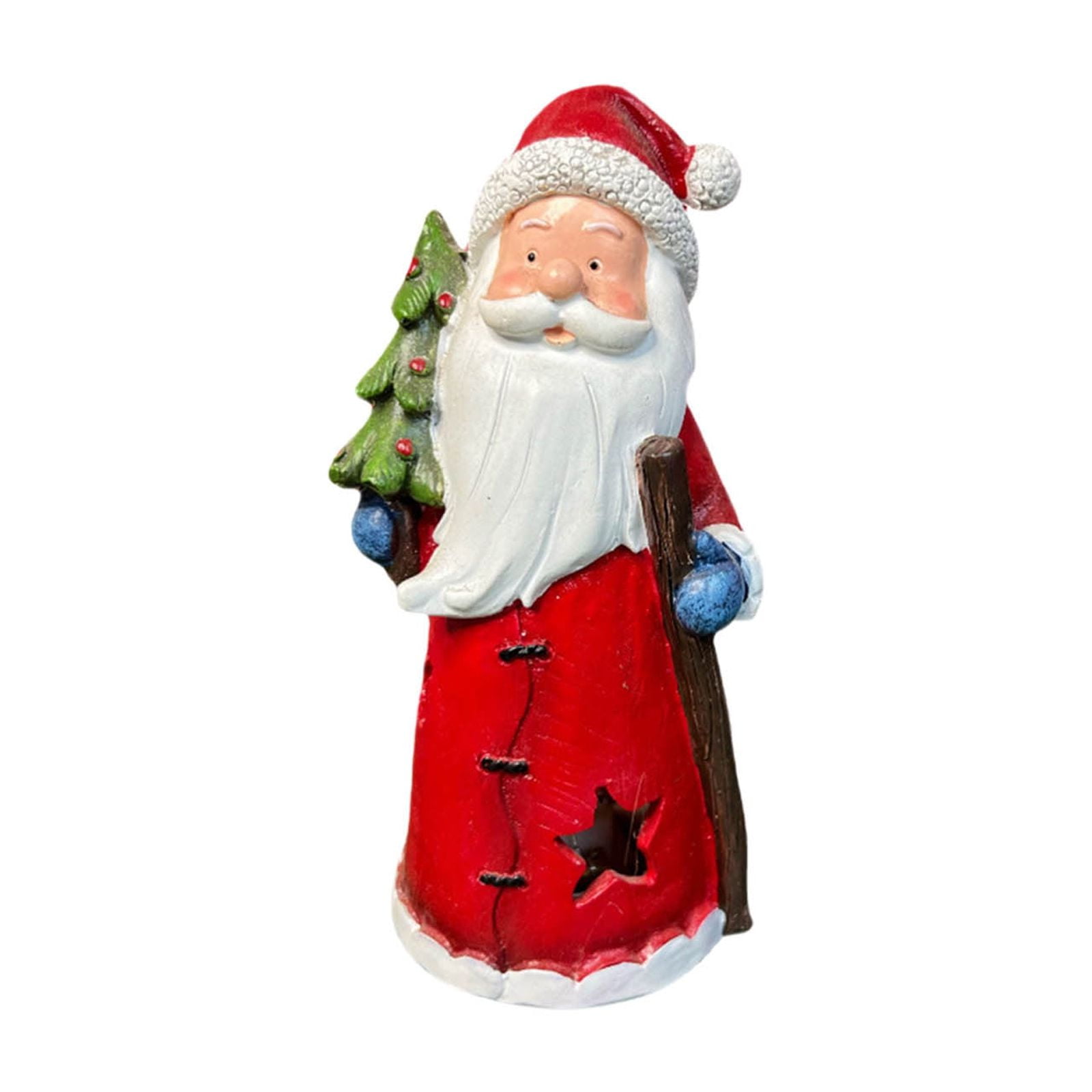 CASAFUN Santa Claus Figurine, Resin Christmas Santa Decoration Table ...