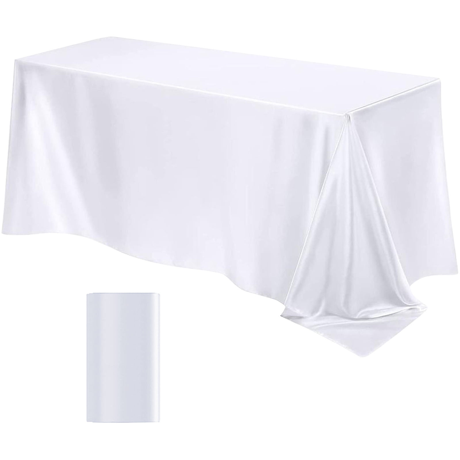 CASAFUN Satin Tablecloth Overlay Satin Table Cover Rectangle Bright ...