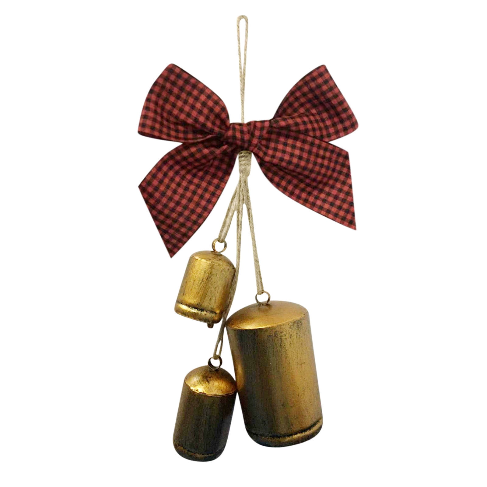 CASAFUN Set of 3 Shabby Metal Cow Bell Christmas Ornament,Rustic ...