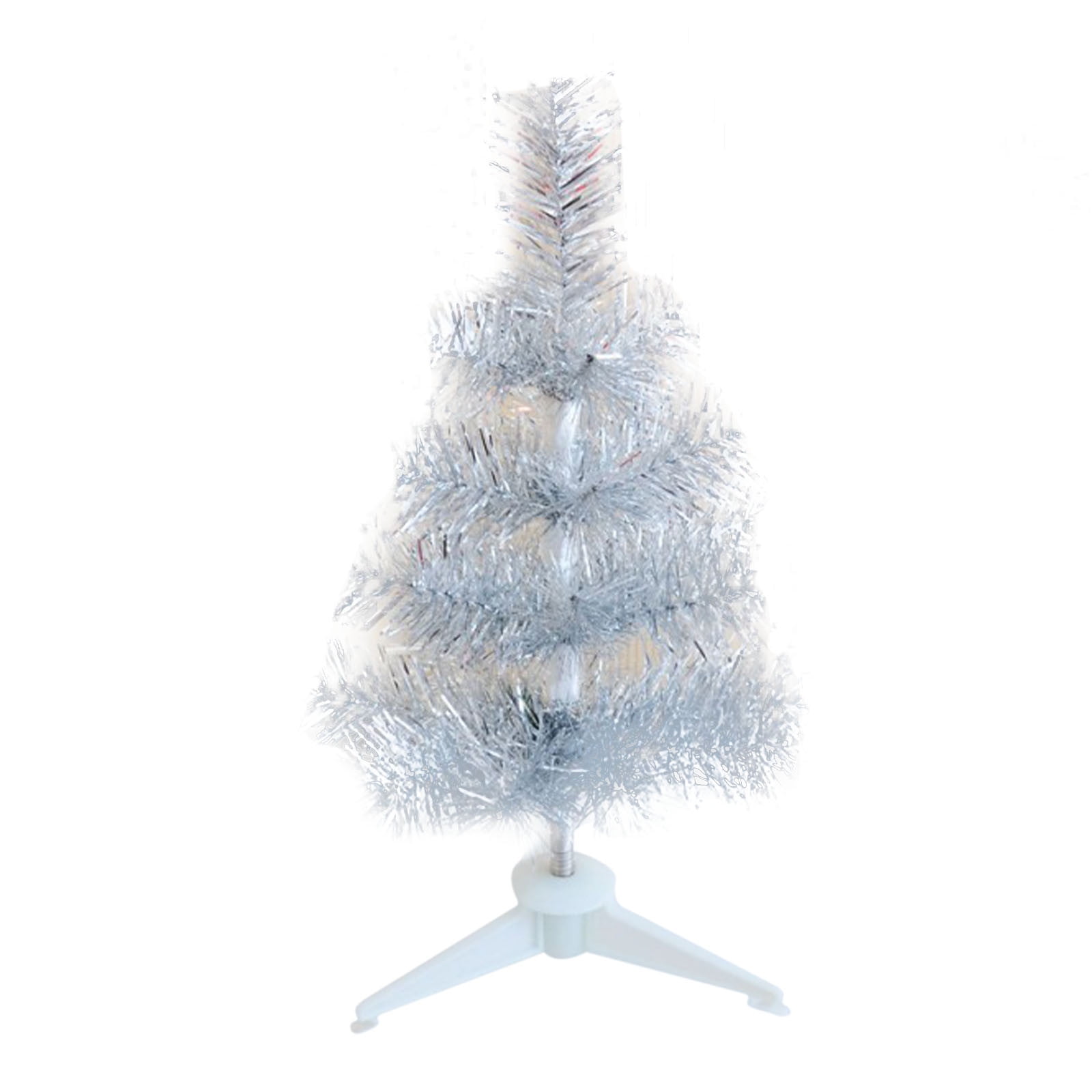 CASAFUN Silver Christmas Tree 30cm Tinsel Artificial Small Mini Xmas ...