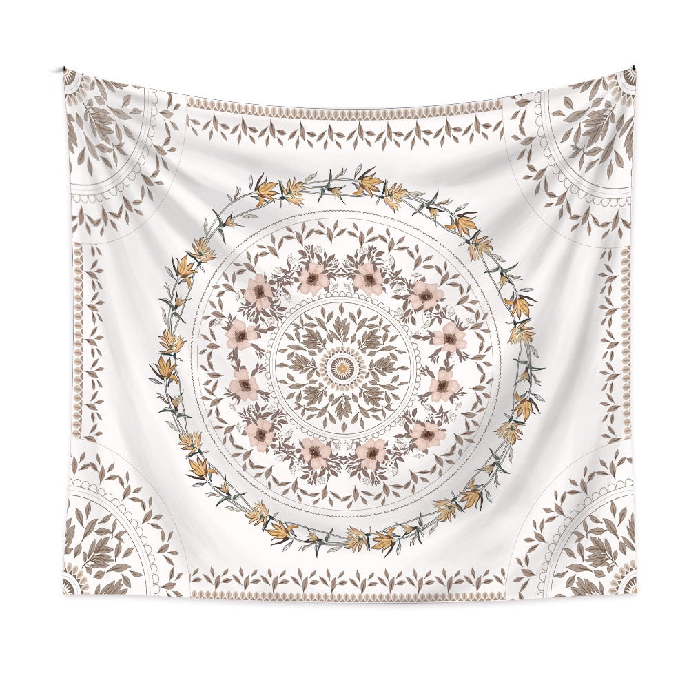 CASAFUN Sketched Floral Medallion Tapestry, Bohemian Mandala Wall ...