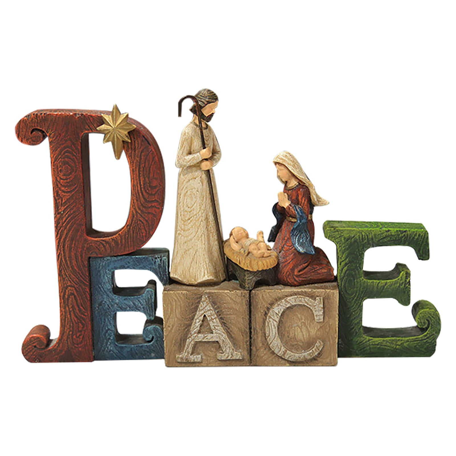 CASAFUN Small Nativity Set Indoor,Holy Family Nativity Scene,Peace ...