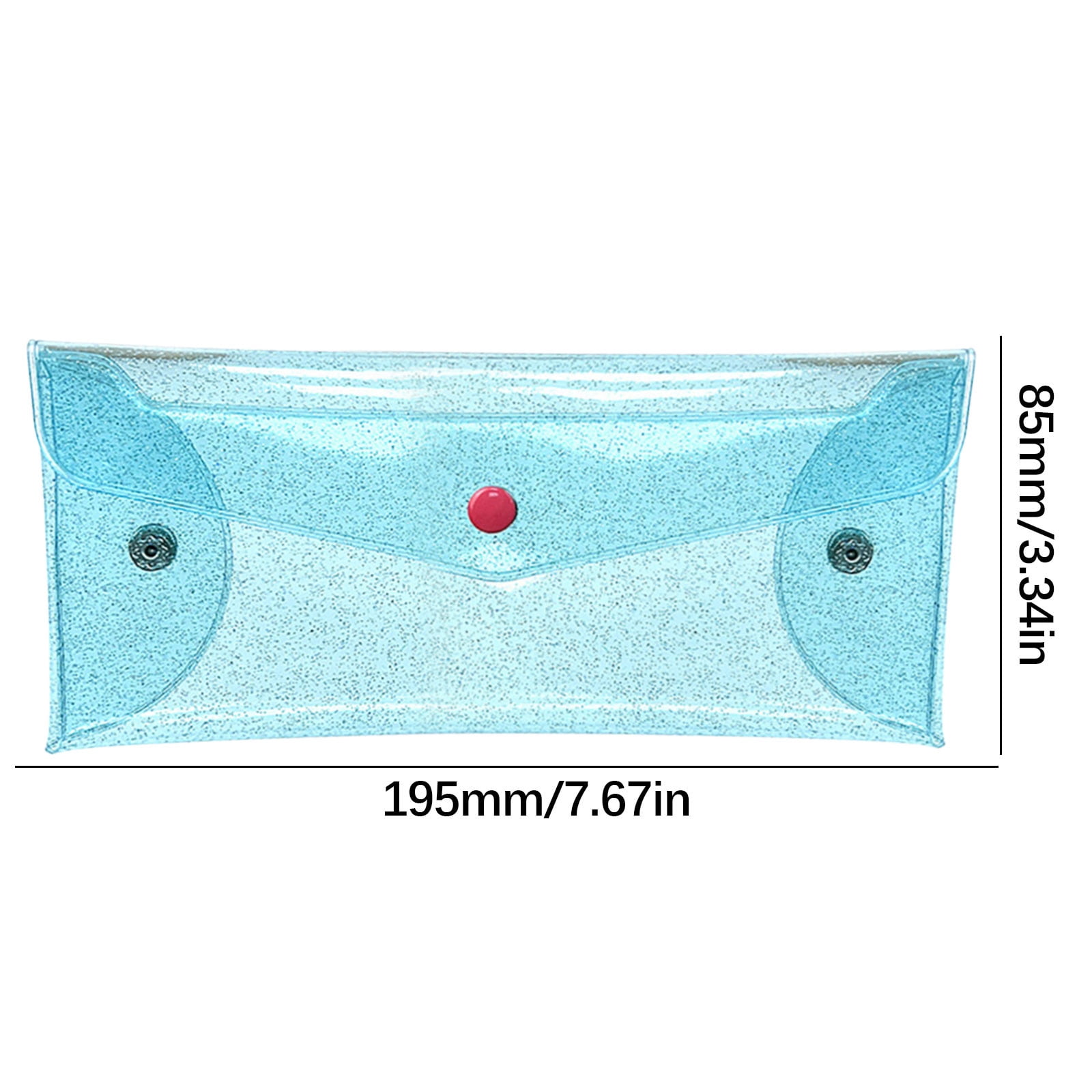 CASAFUN Stylish Sparkling Transparent Colored Pencil Case Clear PVC Pen ...
