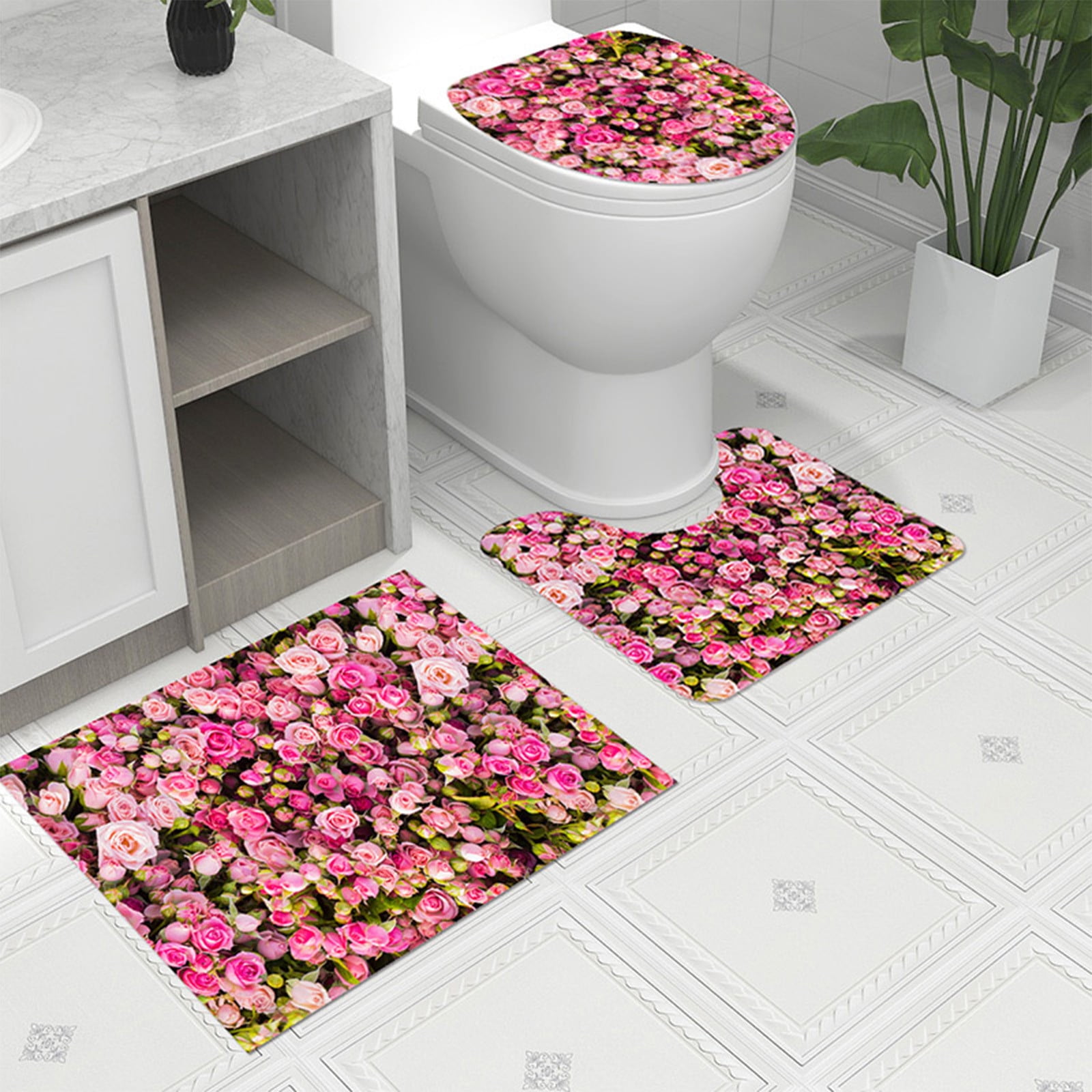 CASAFUN Toilet Floor Mat U-shape Foot Mat Bathroom Bathroom Mat ...