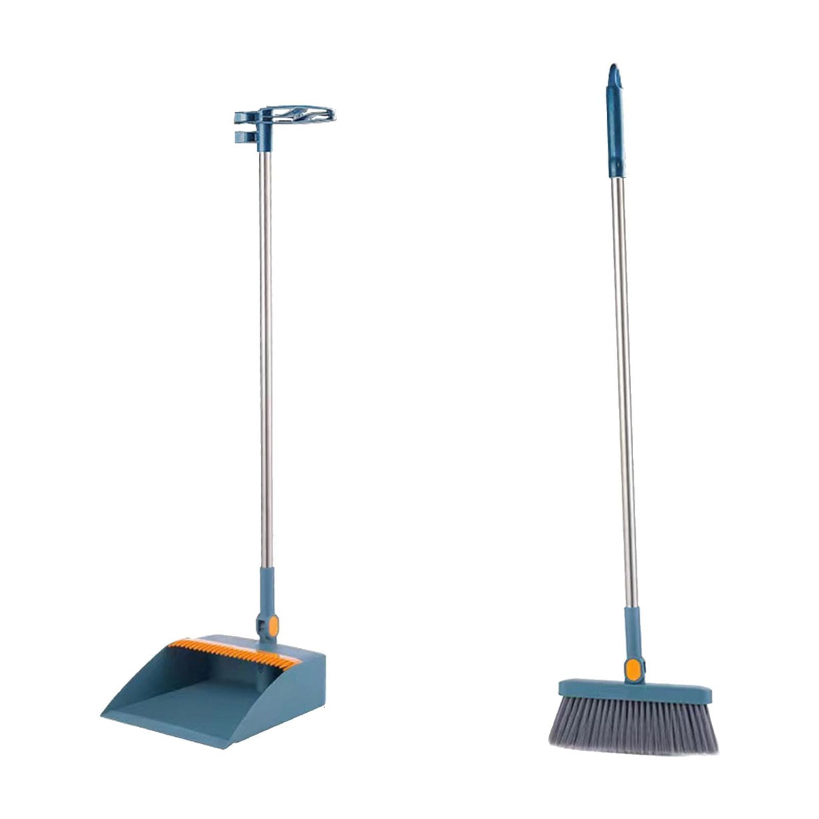 CASAFUN Upgrade Foldable Broom and Dustpan Set, Non-stick Hair Brooms ...