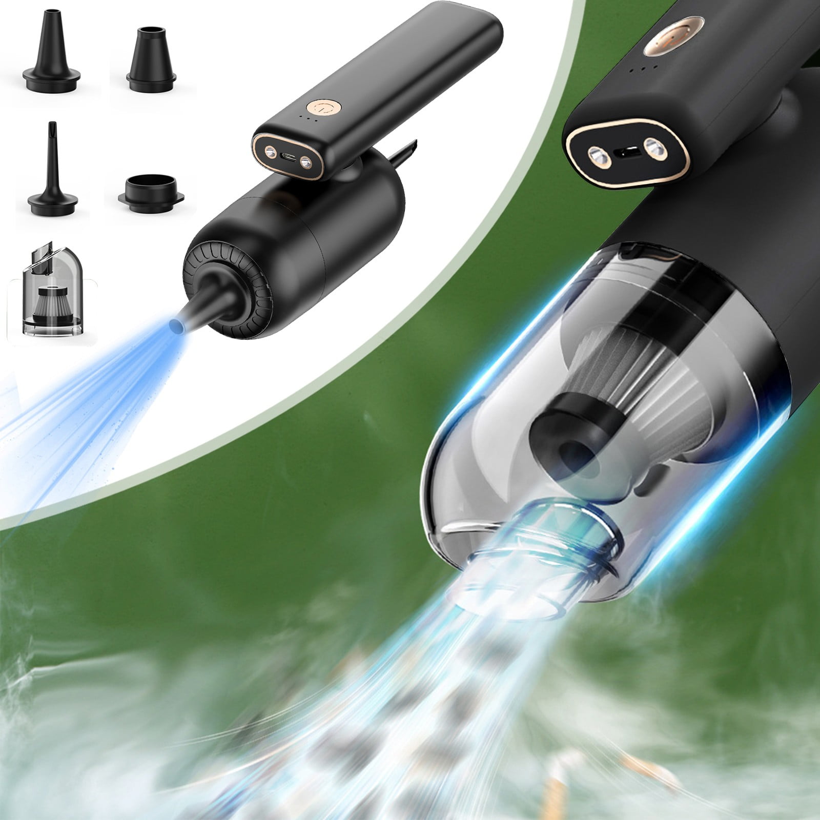 CASAFUN Vacuum Cleaner for Car Portable 180 Rotation Suction and Blow ...