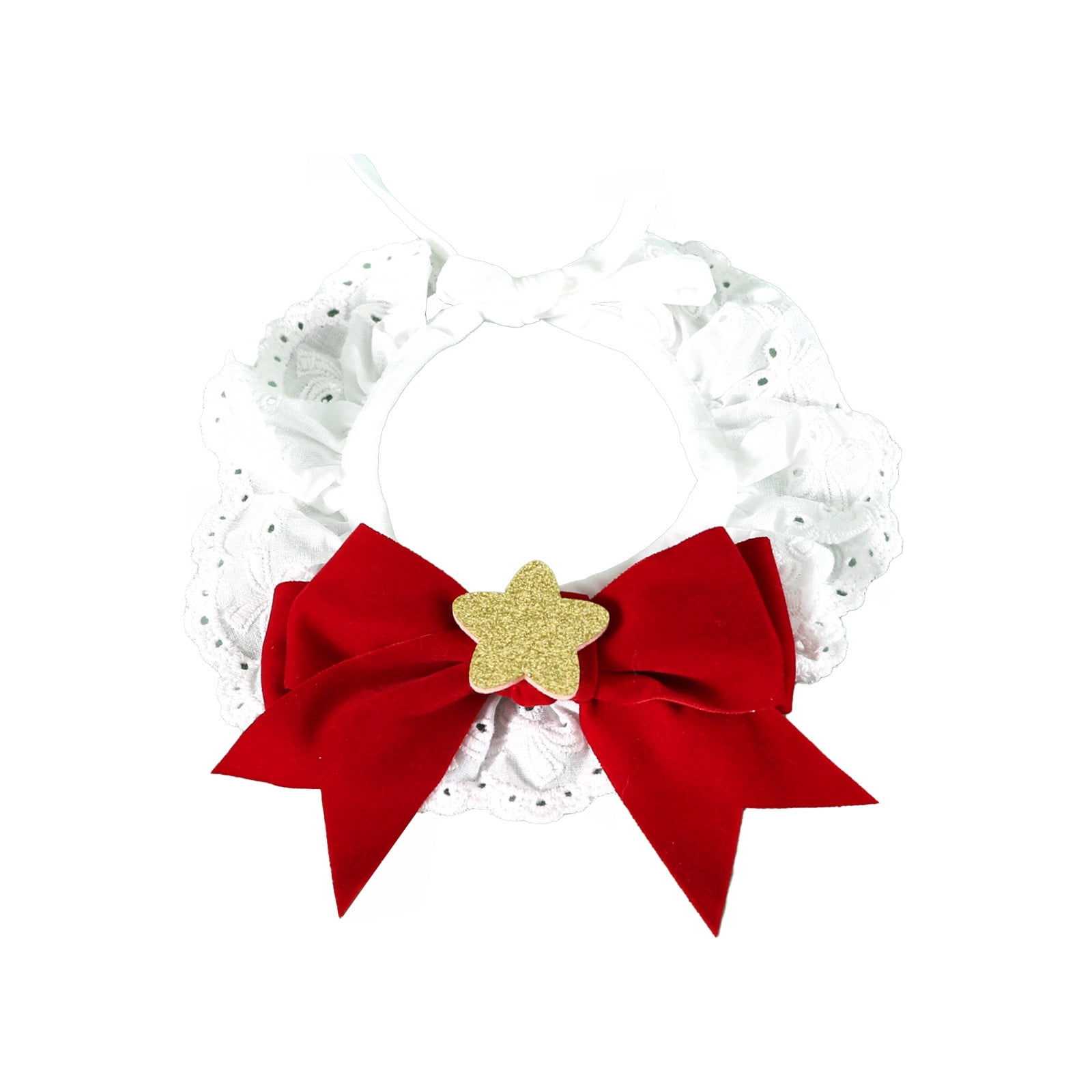 CASAFUN Warm Collar Cat Lace Bib Collar with Cute Bow, Pentagram Velvet ...