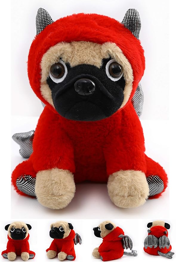 CASAGOOD Pug Devil Stuffed Animal, Pug Dog Wearing Devil Costume ...