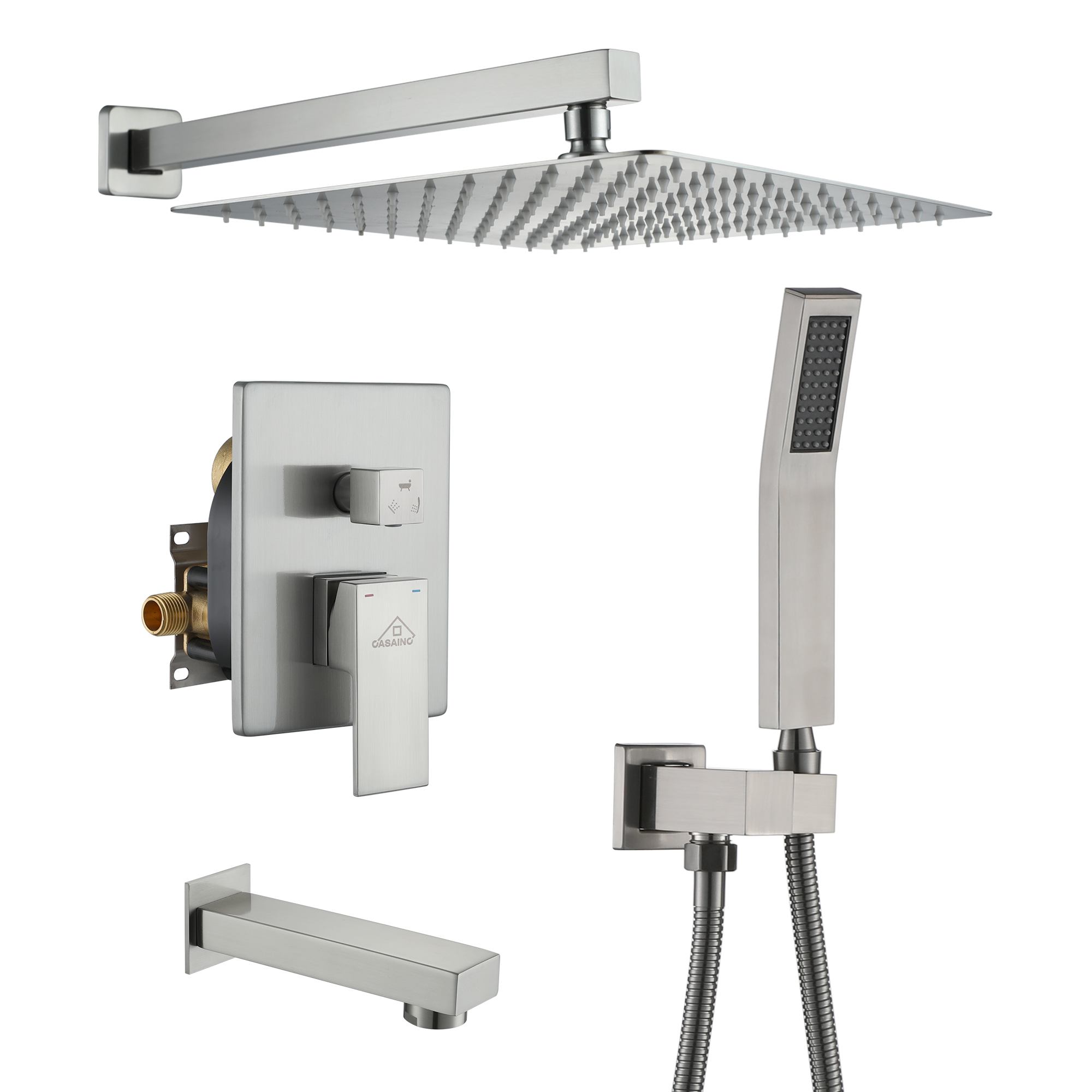 DANCO Lever-Style Mobile Home Center-Set Tub/Shower Faucet, Brushed ...