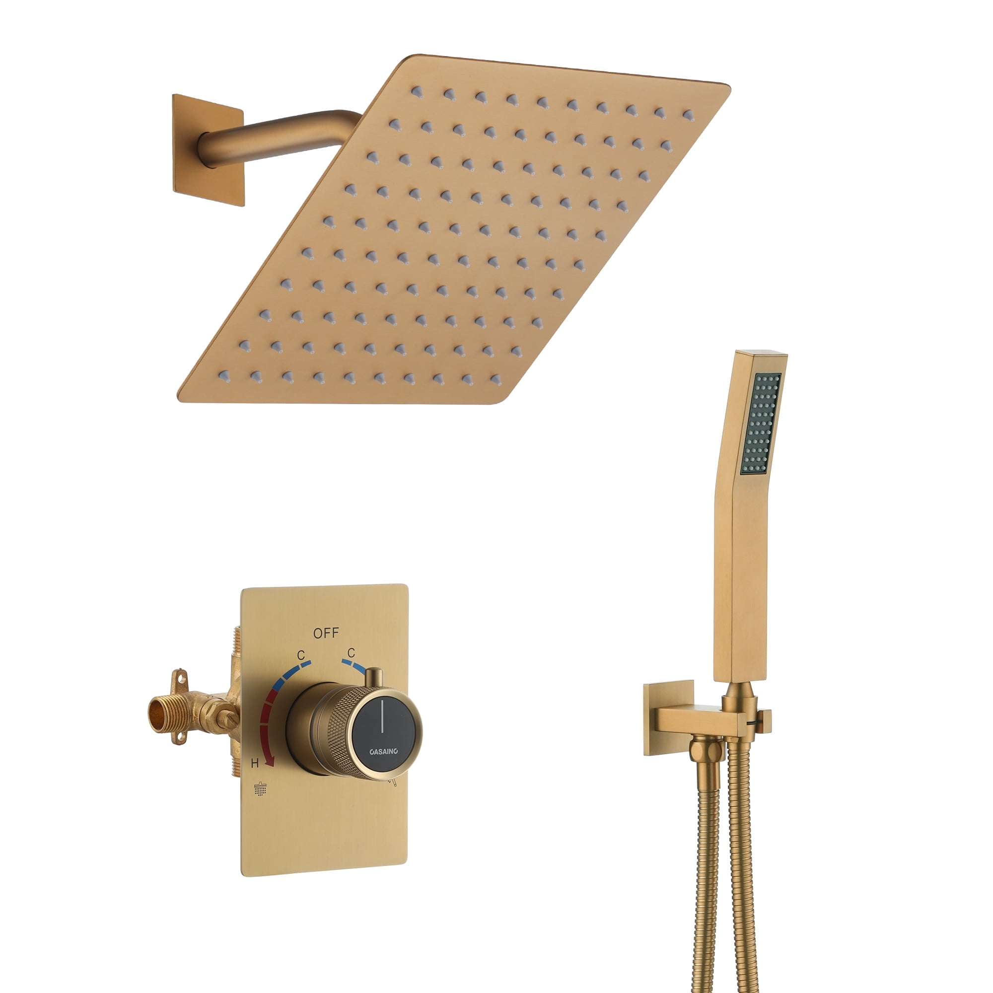 CASAINC 2 Function Wall Mounted Shower Heads 1-Spray Shower Faucet 1.8 ...